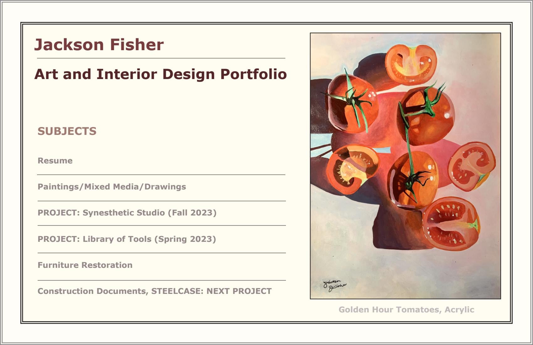 Jackson Fisher - Art and Interior Design Portfolio by jacksonfisher - Issuu