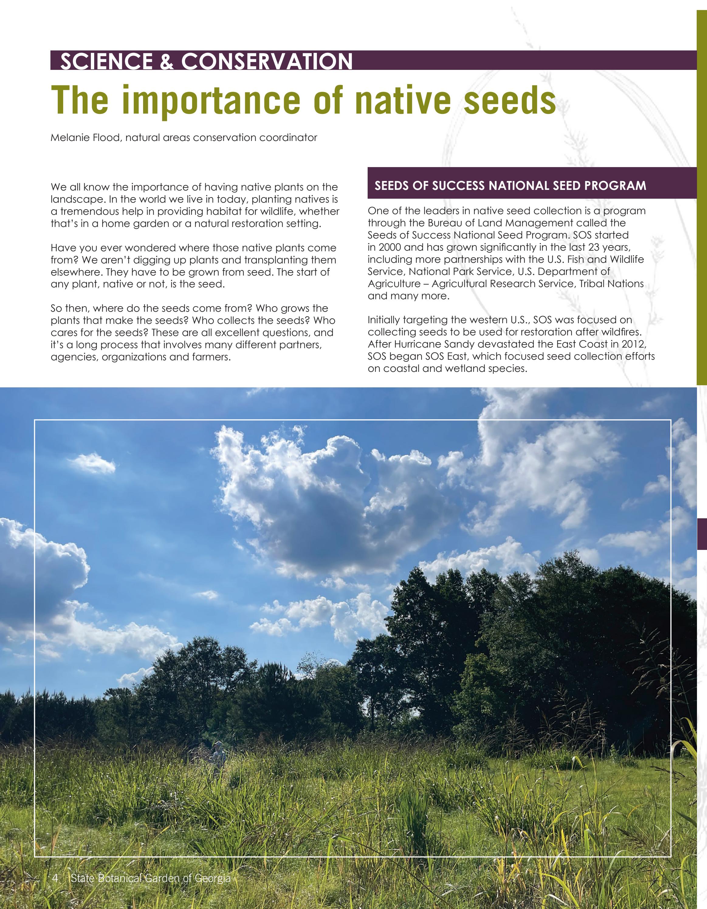 The Importance of Native Seeds by State Botanical Garden of Georgia - Issuu