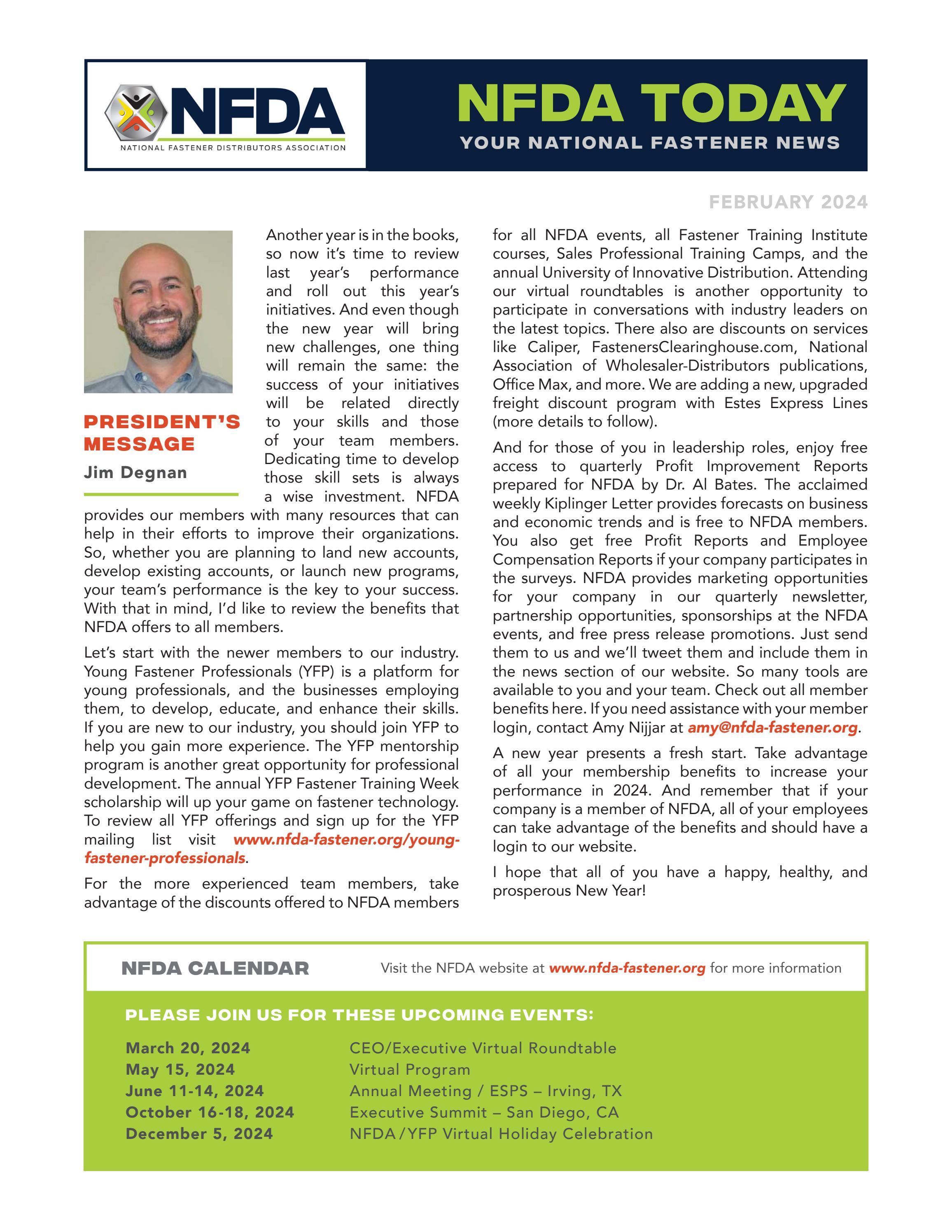 February 2024 NFDA Today by National Fastener Distributors Association - Issuu