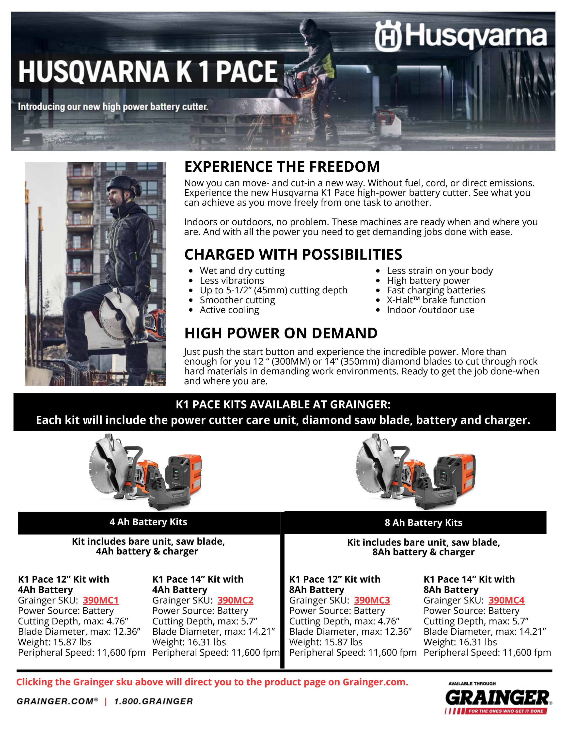 Husqvarna: K1 Pace Kits, Grainger by ISI Marketing Portal - Issuu