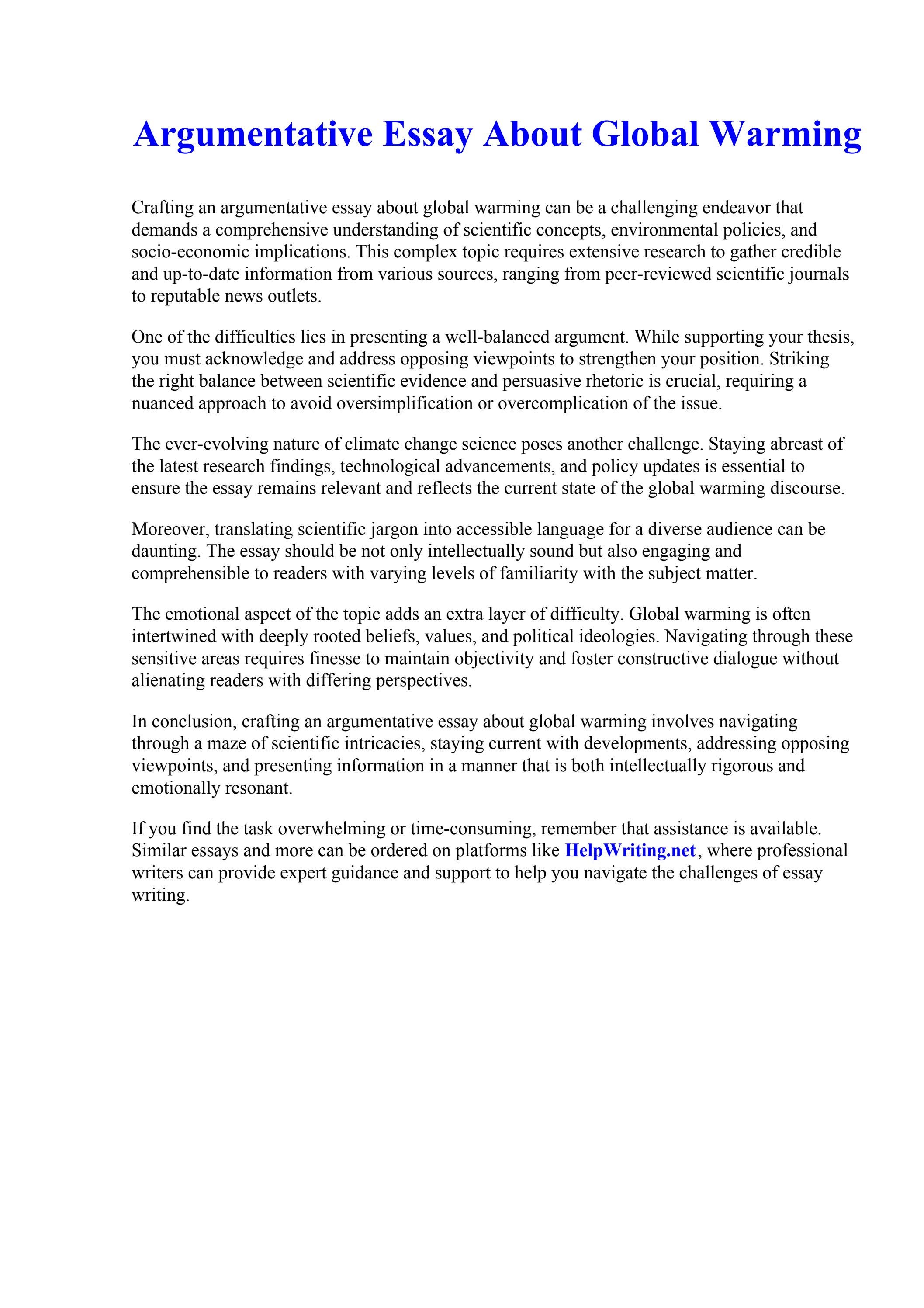 Argumentative Essay About Global Warming by How To Write A Abstract ...