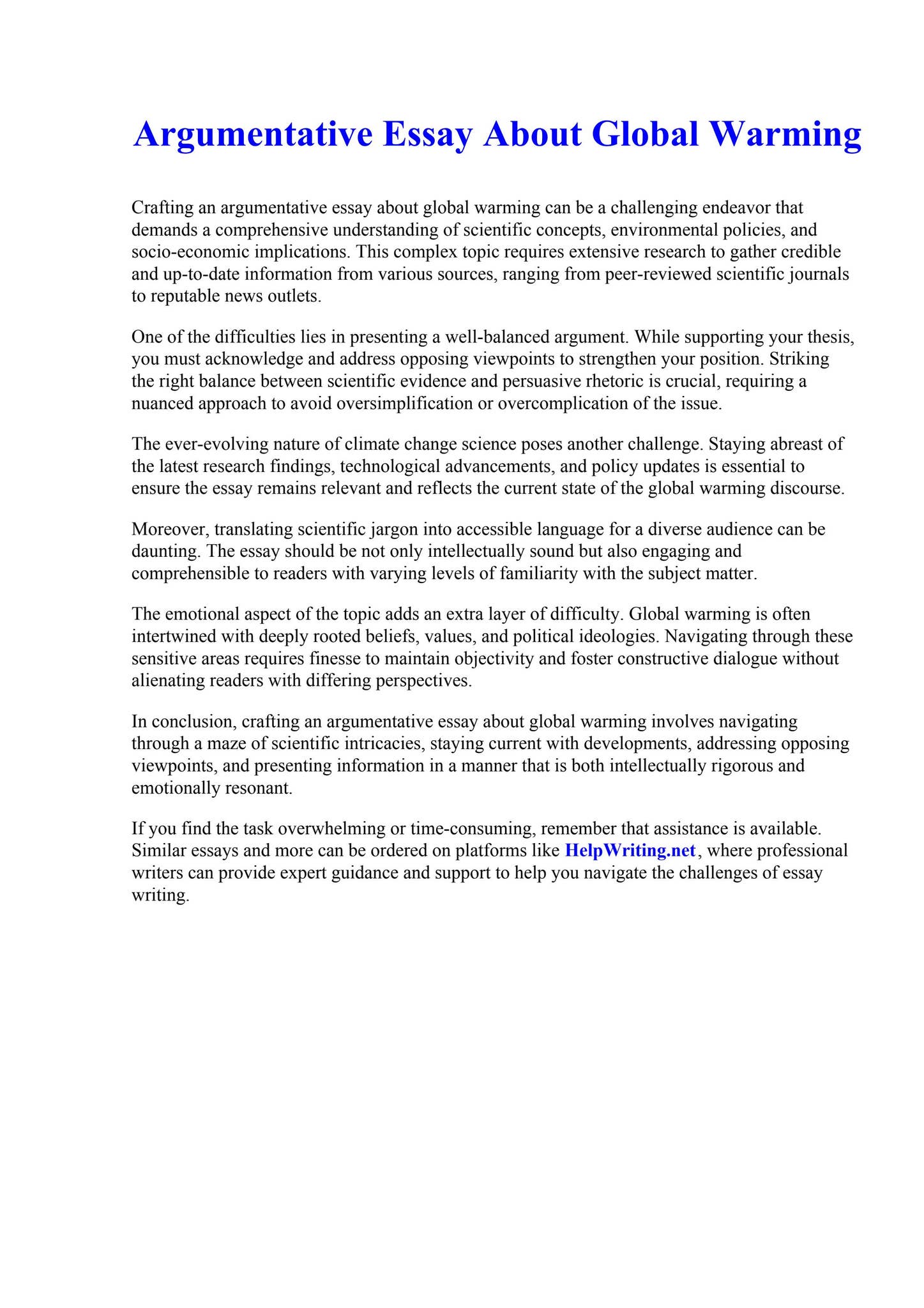 Argumentative Essay About Global Warming by How To Write A Abstract ...