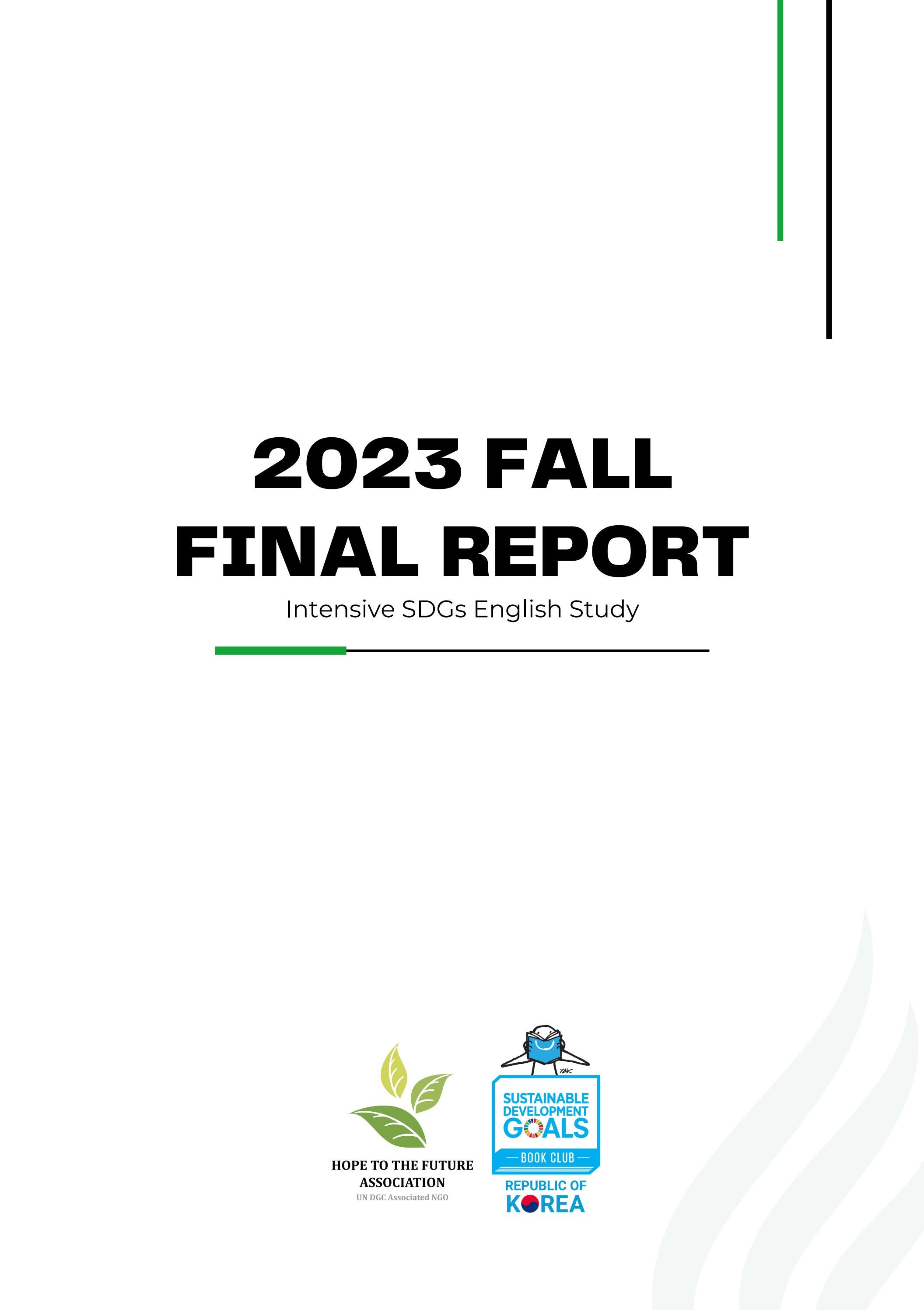 Intensive English Study Final Report 2023 Oct Dec By Hope To The