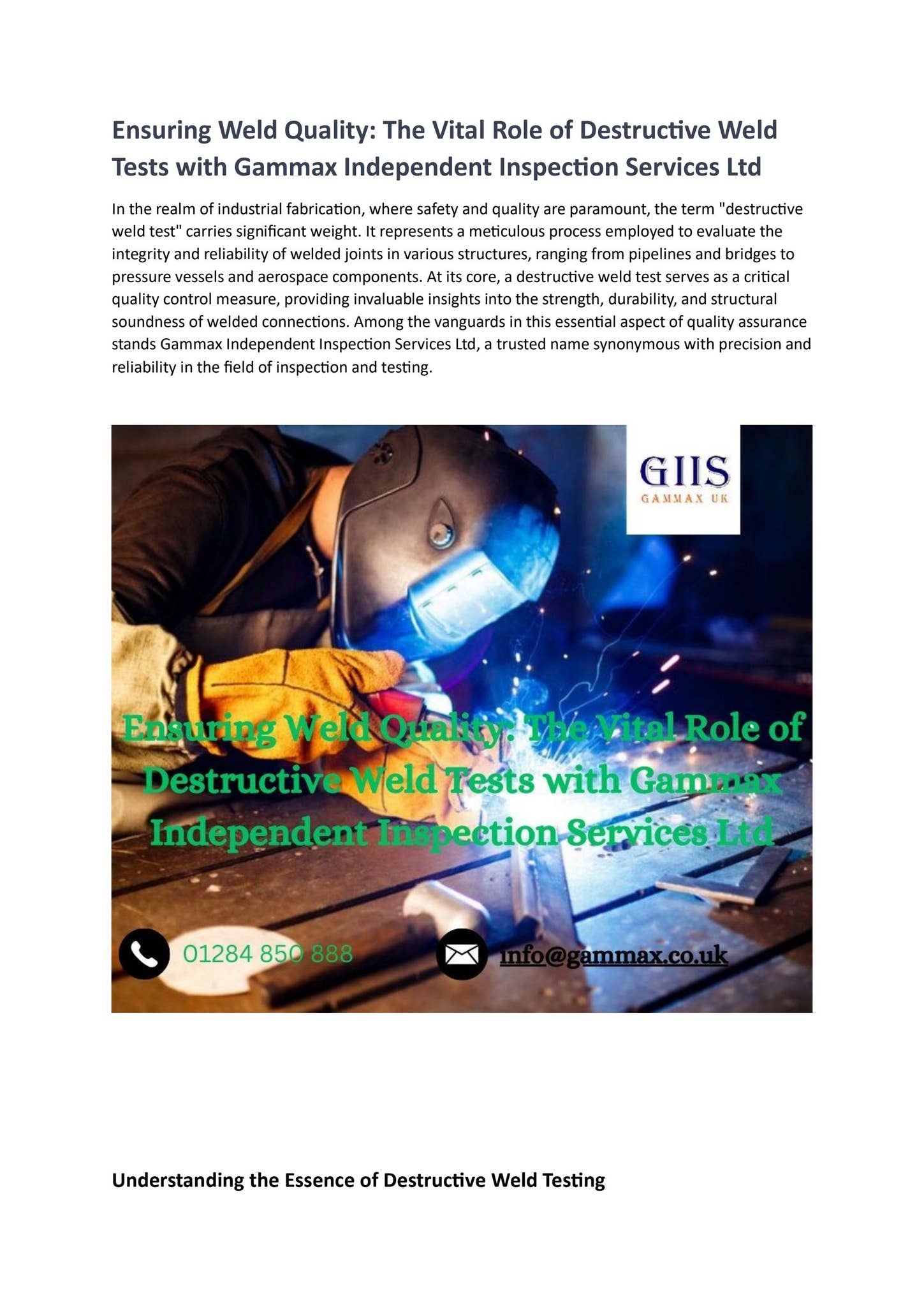 Ensuring Weld Quality: The Vital Role of Destructive Weld Tests with ...
