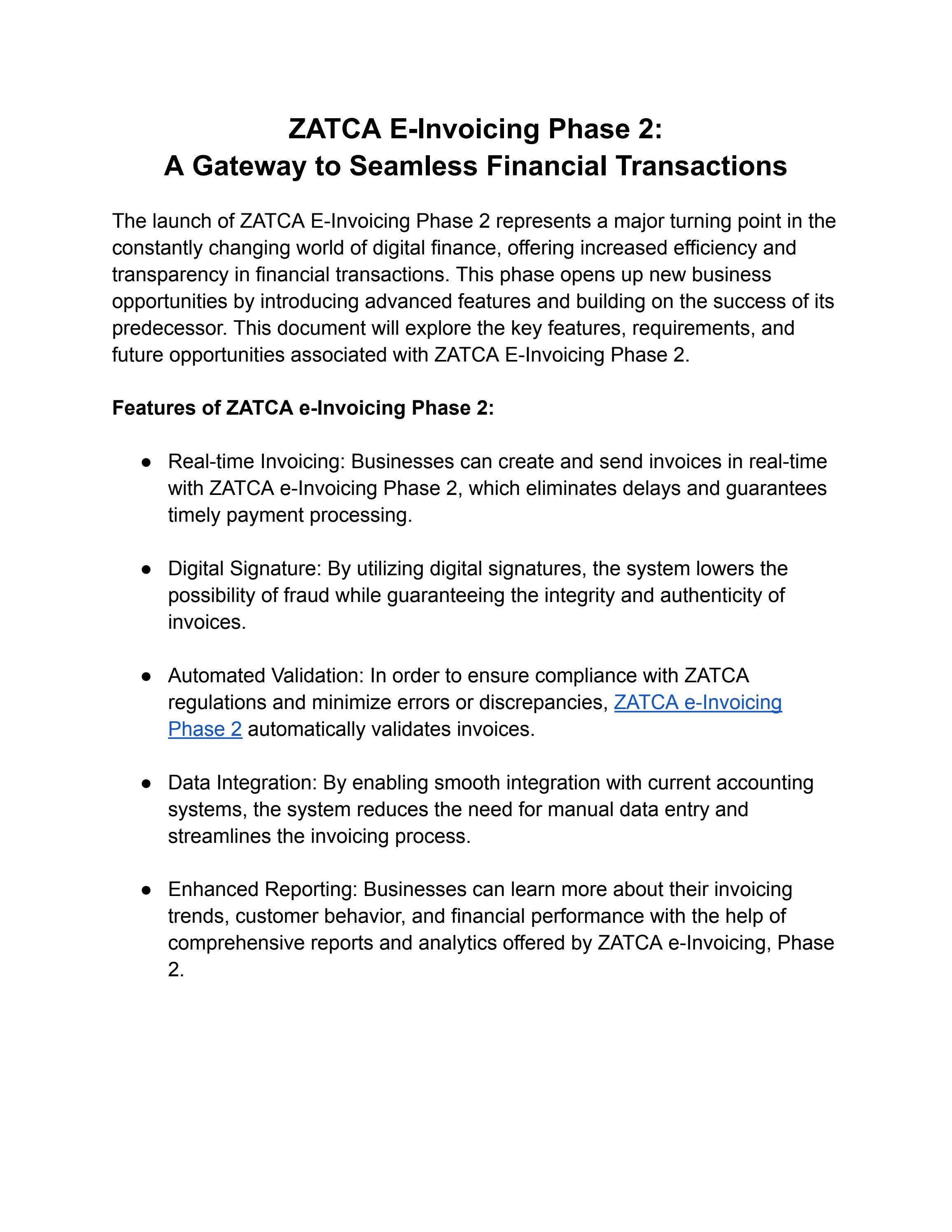 ZATCA E-Invoicing Phase 2: A Gateway to Seamless Financial Transactions ...
