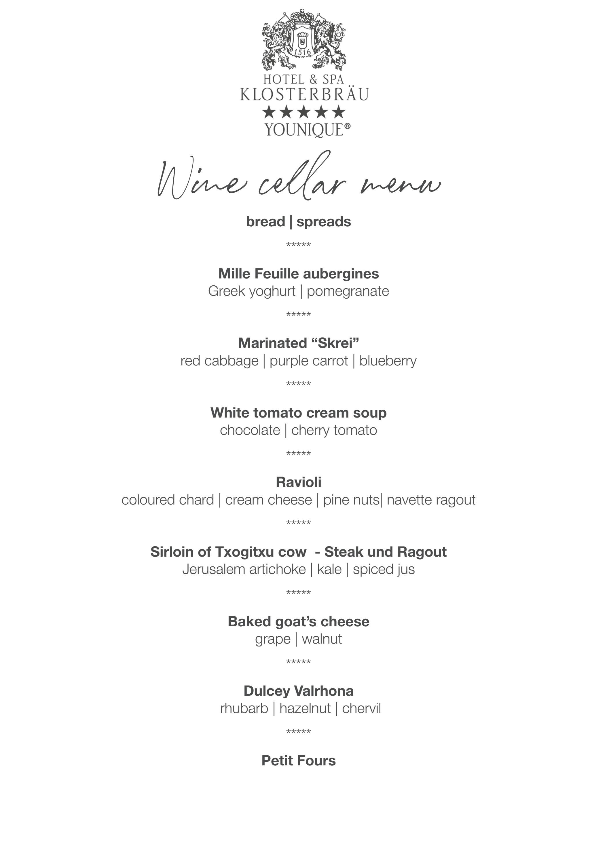 Our wine cellar menu by Hotel Klosterbräu - Issuu
