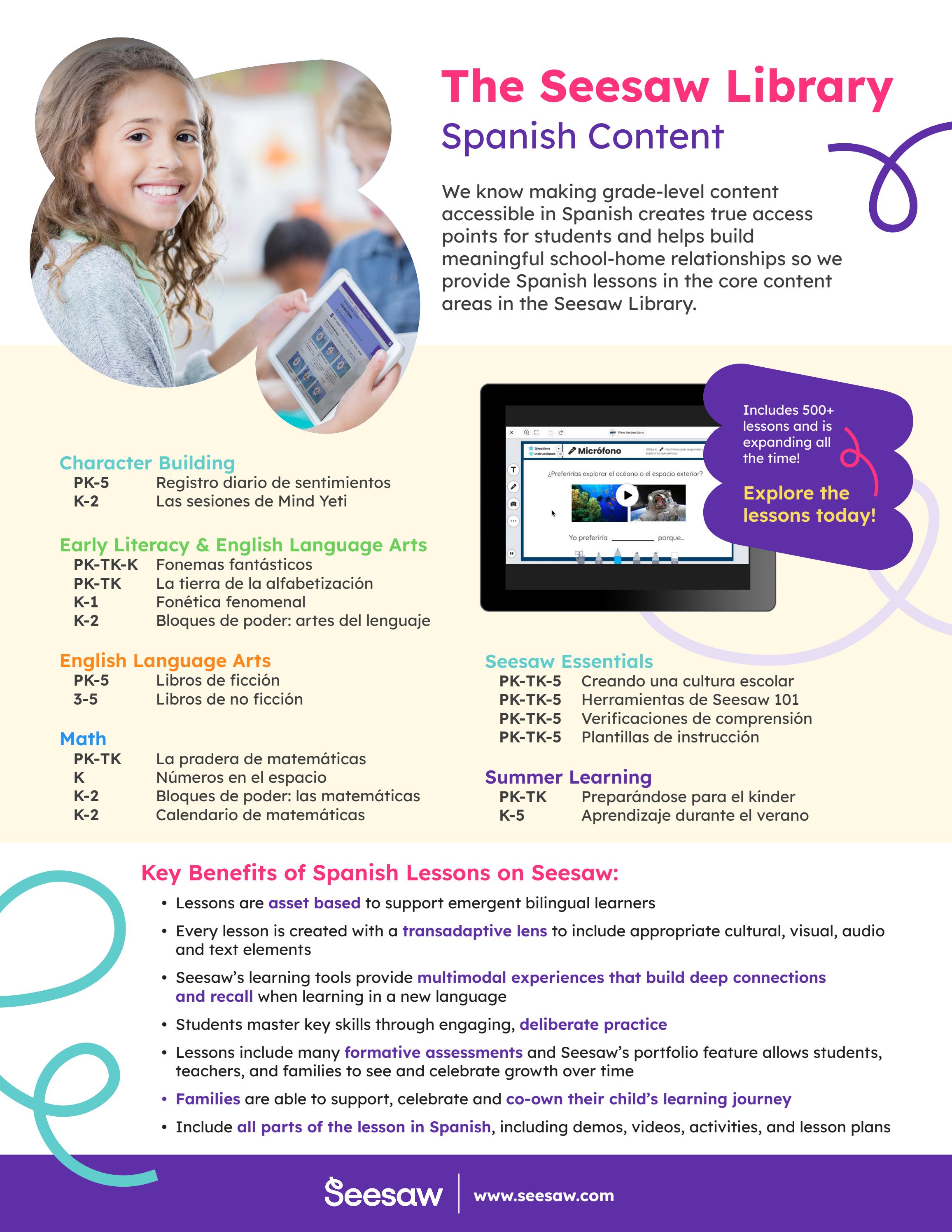 The Seesaw Library Spanish Content by seesawlearning - Issuu