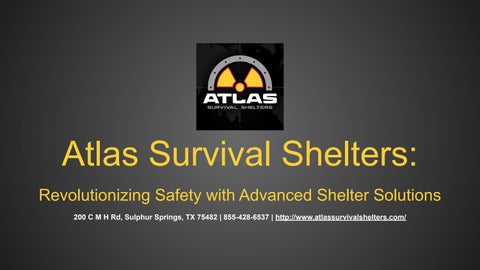 Atlas Survival Shelters by TWC Google Notifications - Issuu