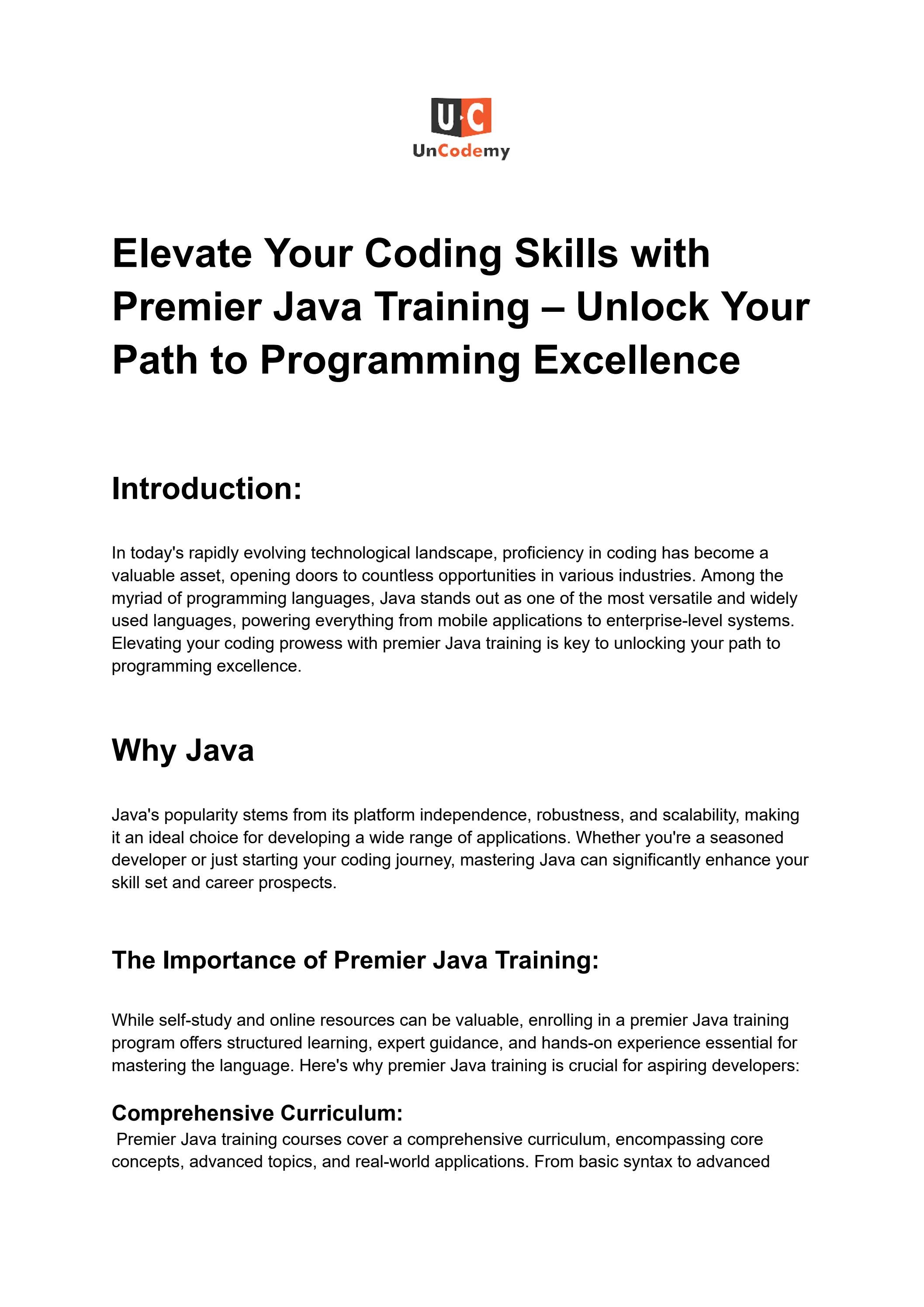 best java training course by ashikimam - Issuu