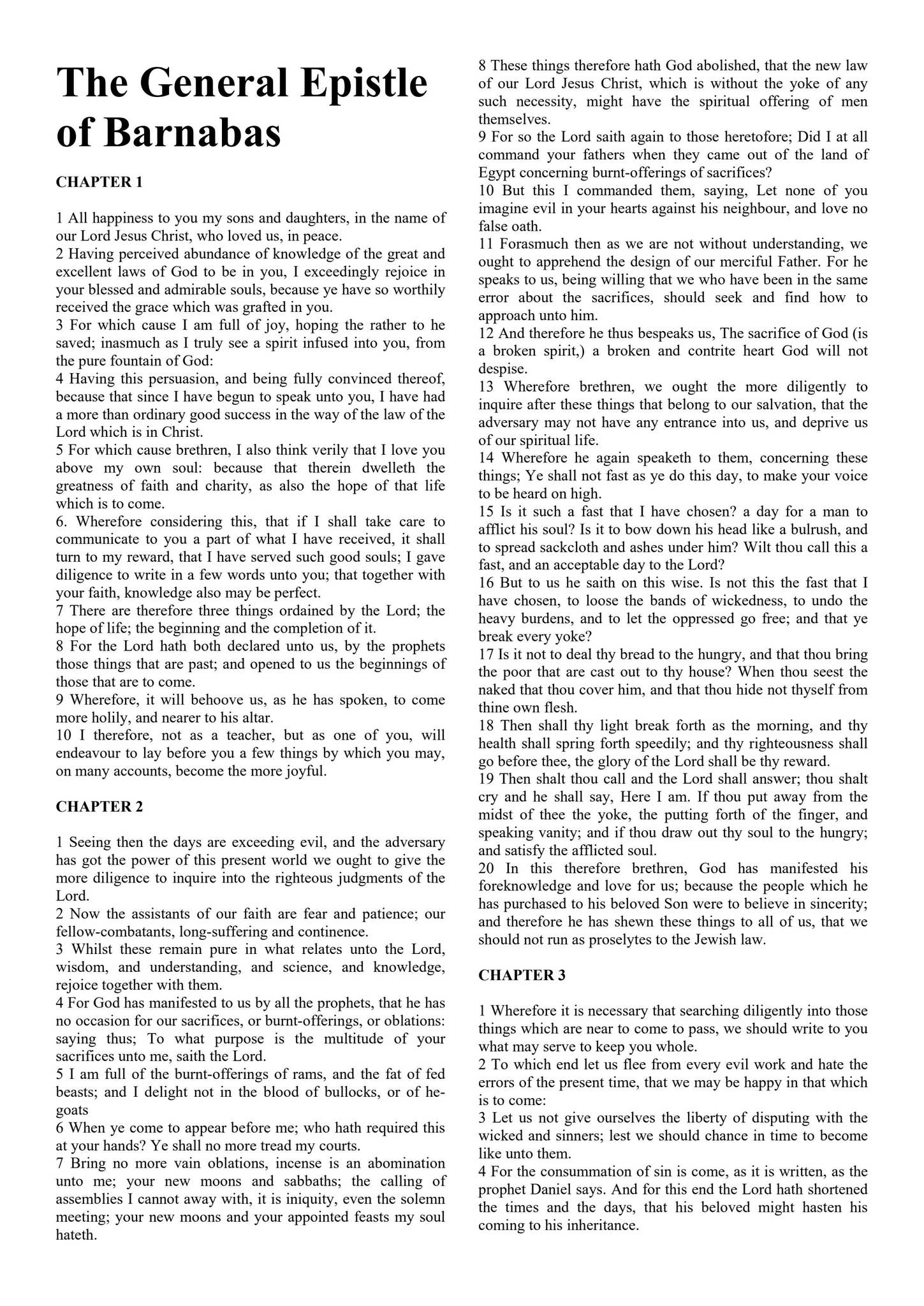 English - The General Epistle of Barnabas by Filipino Tracts and ...