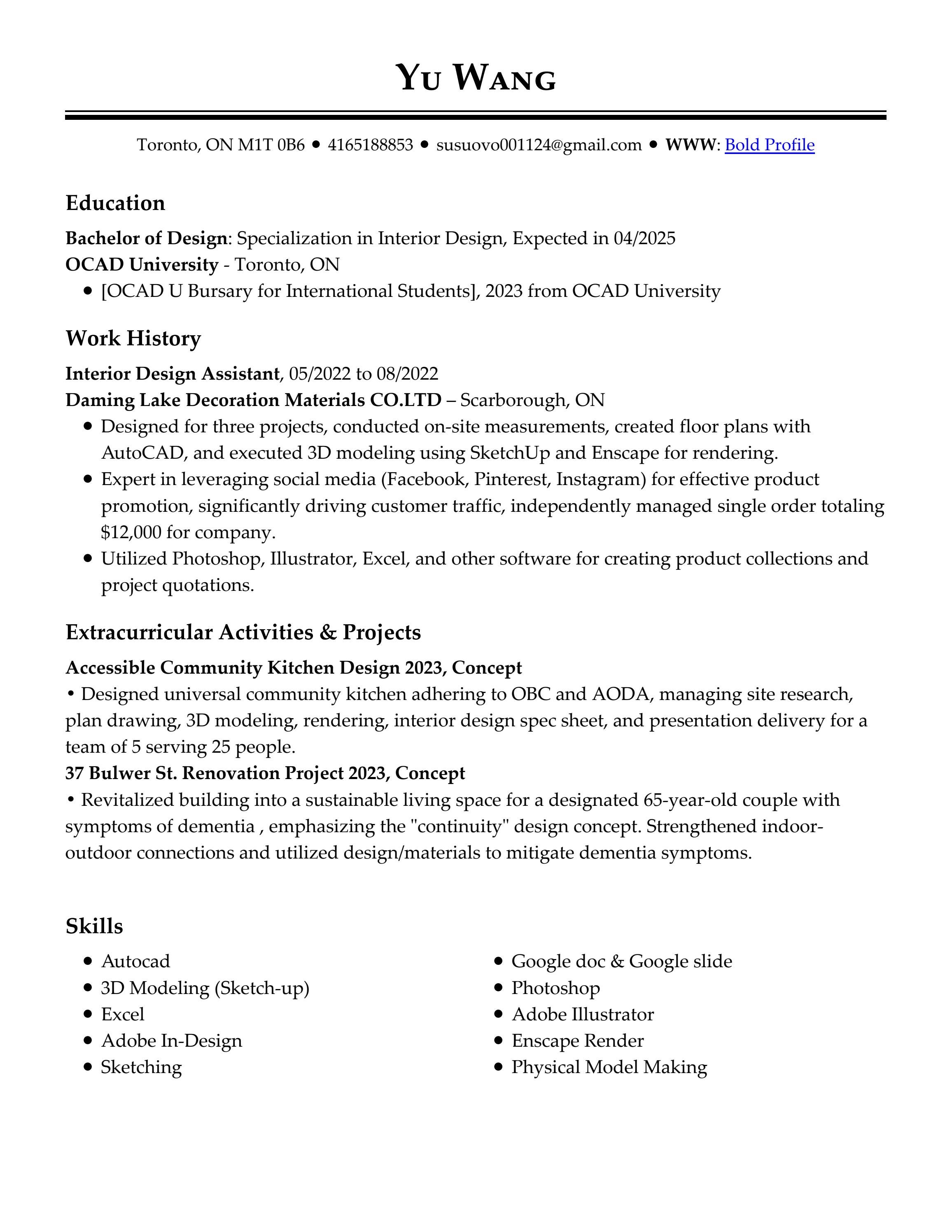 YU WANG PORTFOLIO by Yu Wang - Issuu