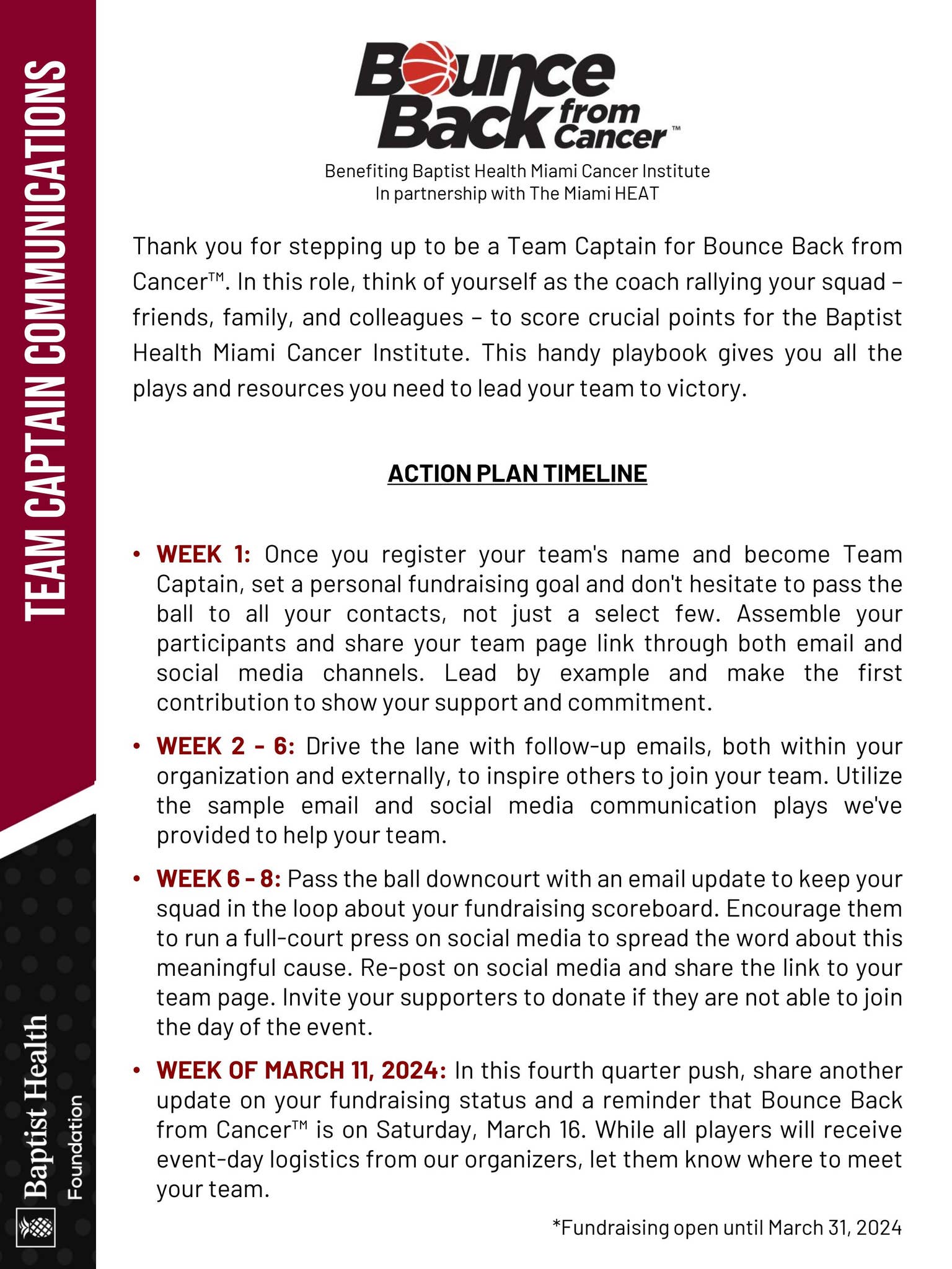 Bounce Back from Cancer™ Team Captain Communications by Baptist Health ...