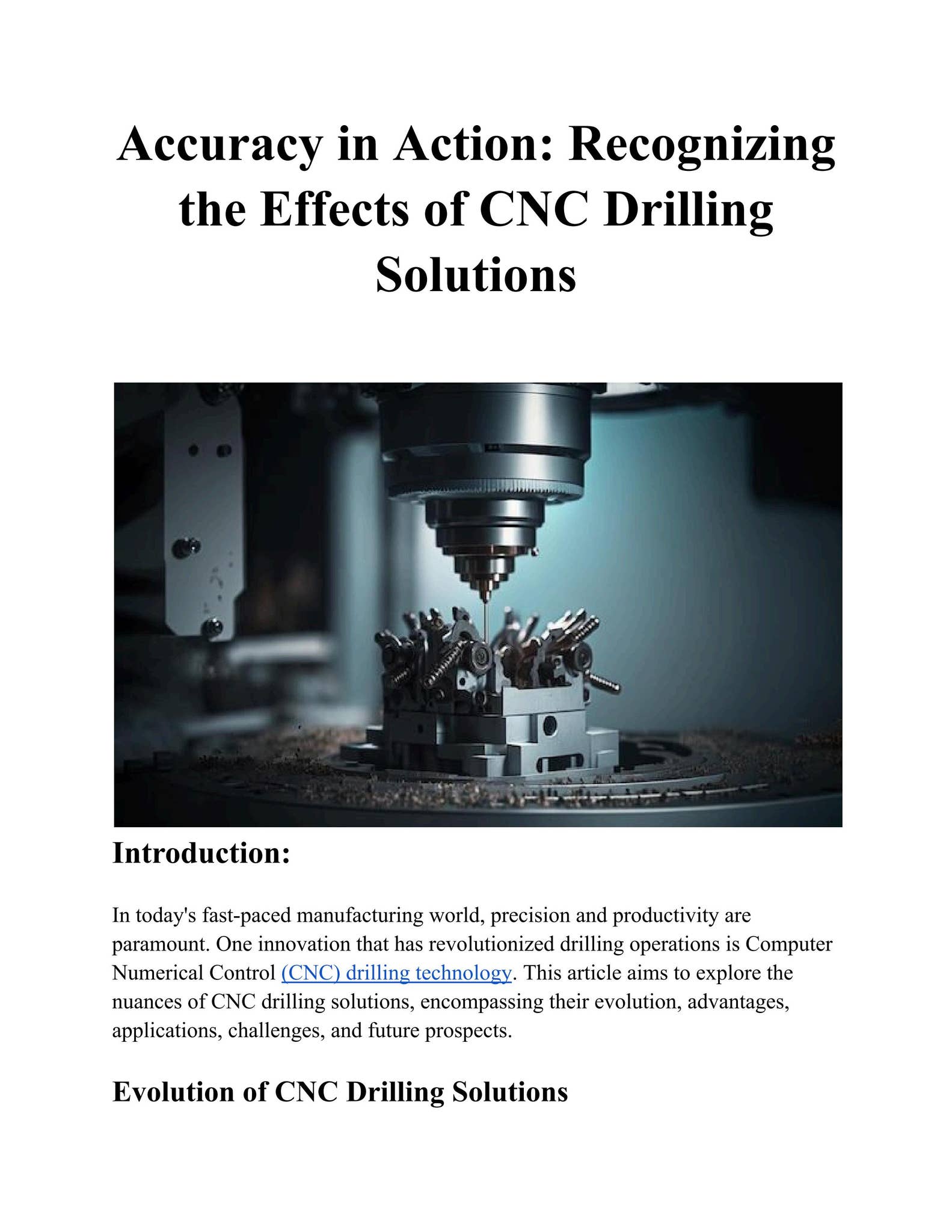 Accuracy in Action: Recognizing the Effects of CNC Drilling Solutions ...