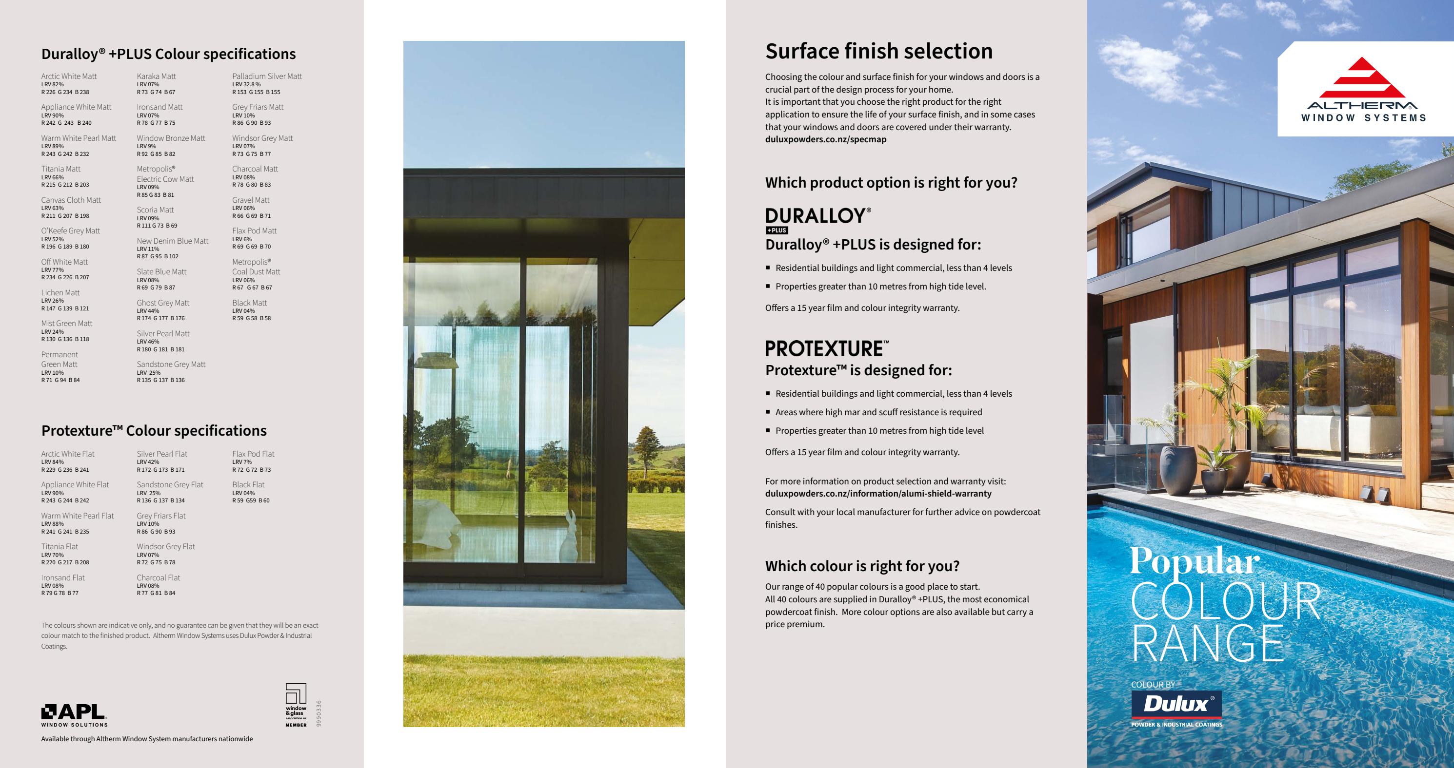 Altherm Window Systems - Colour Chart by APL Window Solutions - Issuu