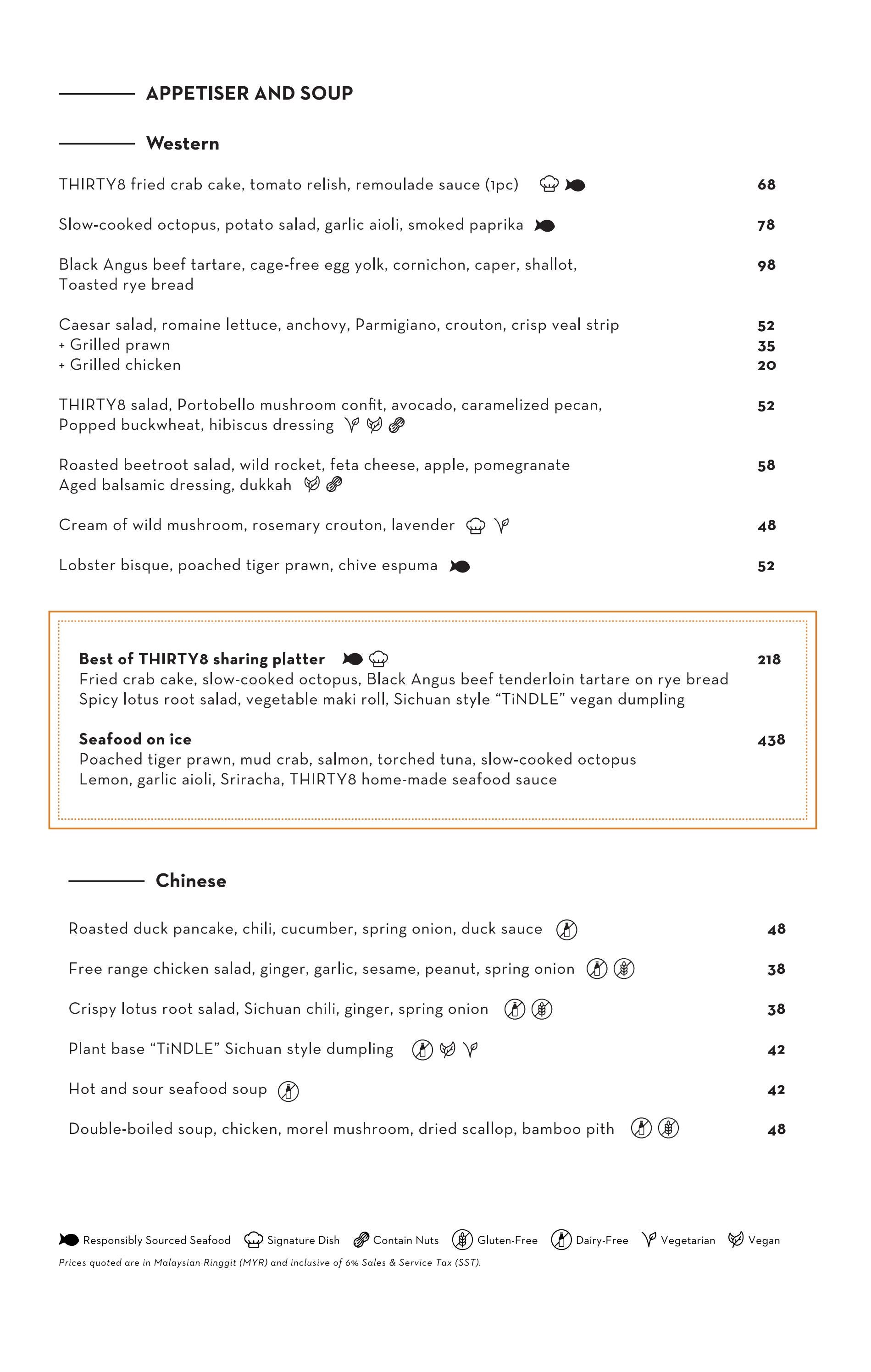 Menu: THIRTY8 A La Carte by Grand Hyatt Kuala Lumpur - Issuu