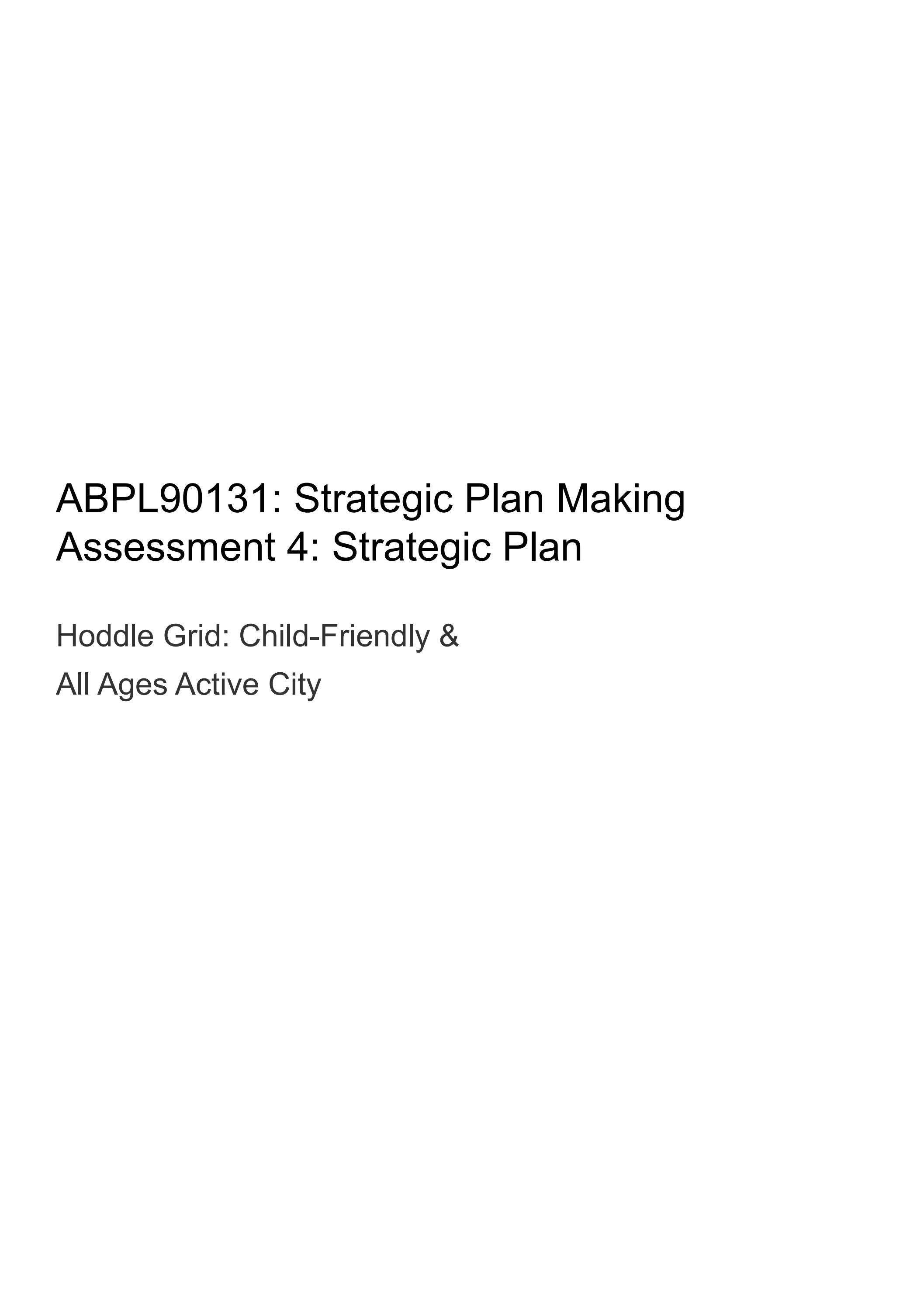 Strategic Planning for Melbourne's Hoddle Grid Child-Friendly City by ...