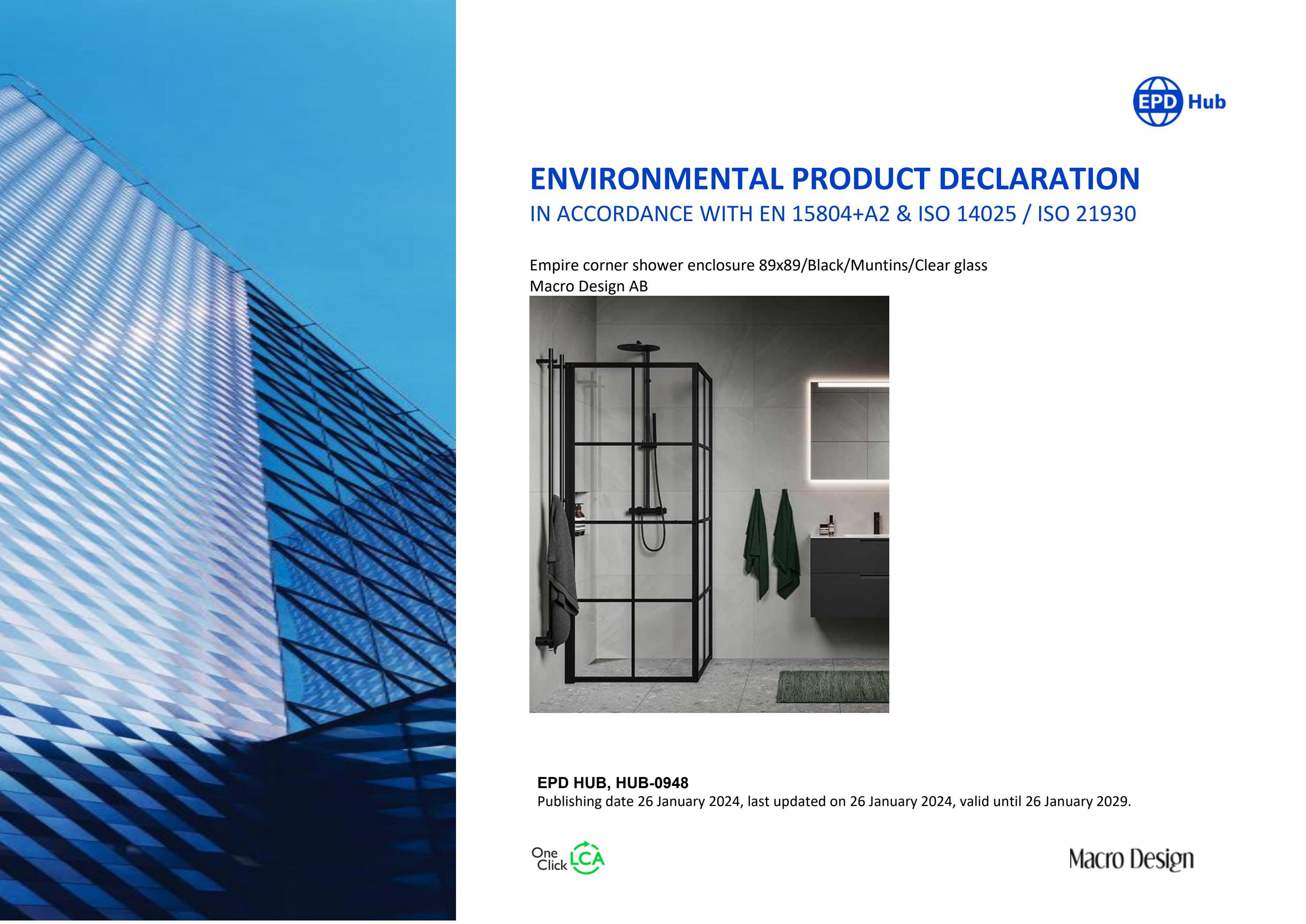 EPD Macro Design AB Empire corner shower 89x89 by Macro Design - Issuu