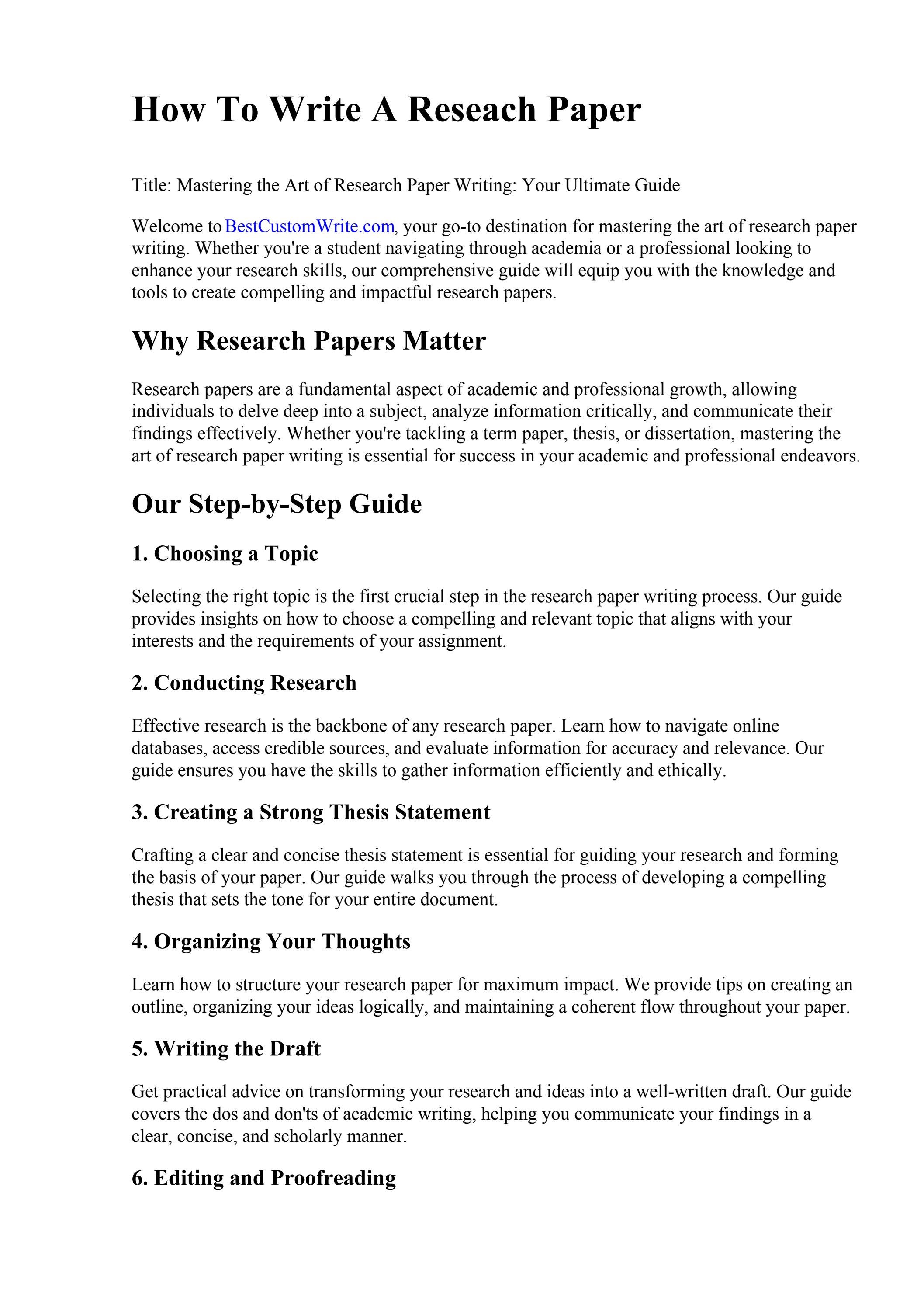 How To Write A Reseach Paper by How To Write Essay Writing - Issuu
