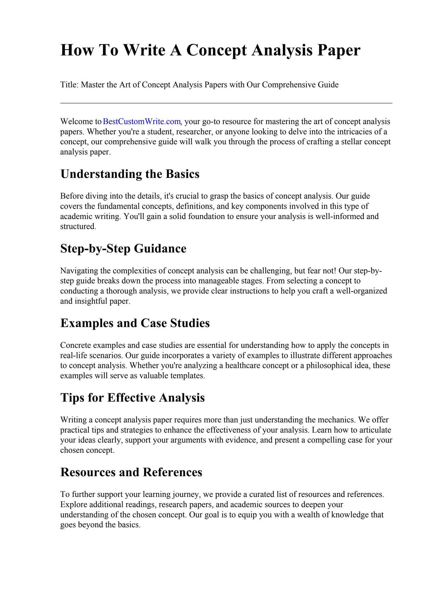 How To Write A Concept Analysis Paper by How To Write A Conclusion For ...