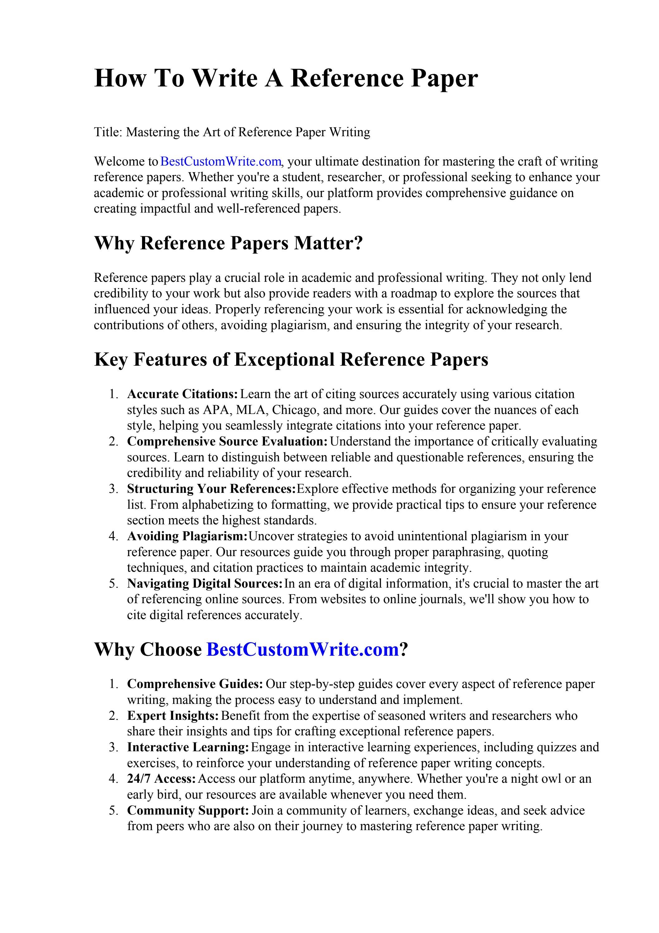 How To Write A Reference Paper by How To Write A Conclusion For Essay ...