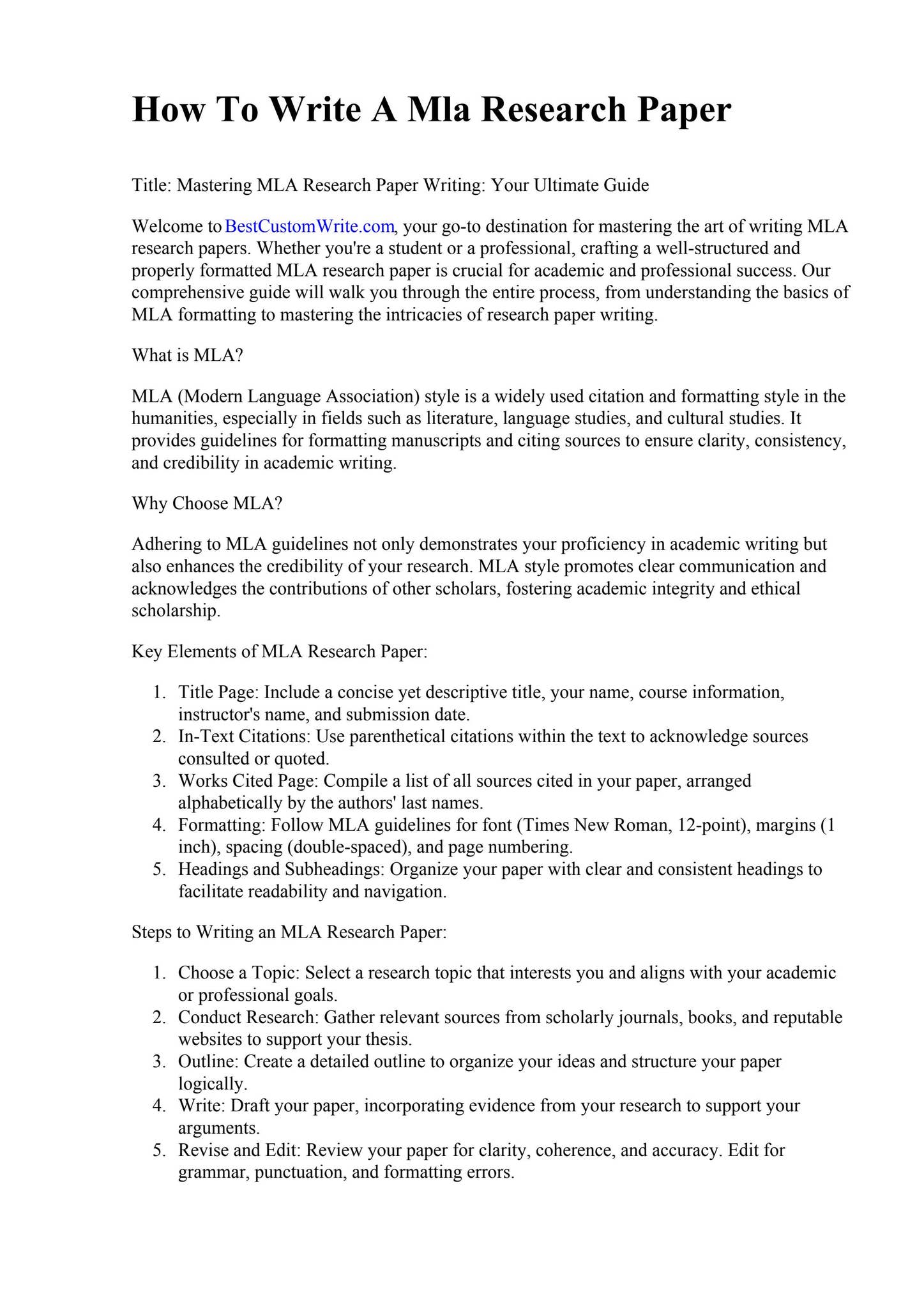 How To Write A Mla Research Paper by How To Write Scientific Papers - Issuu