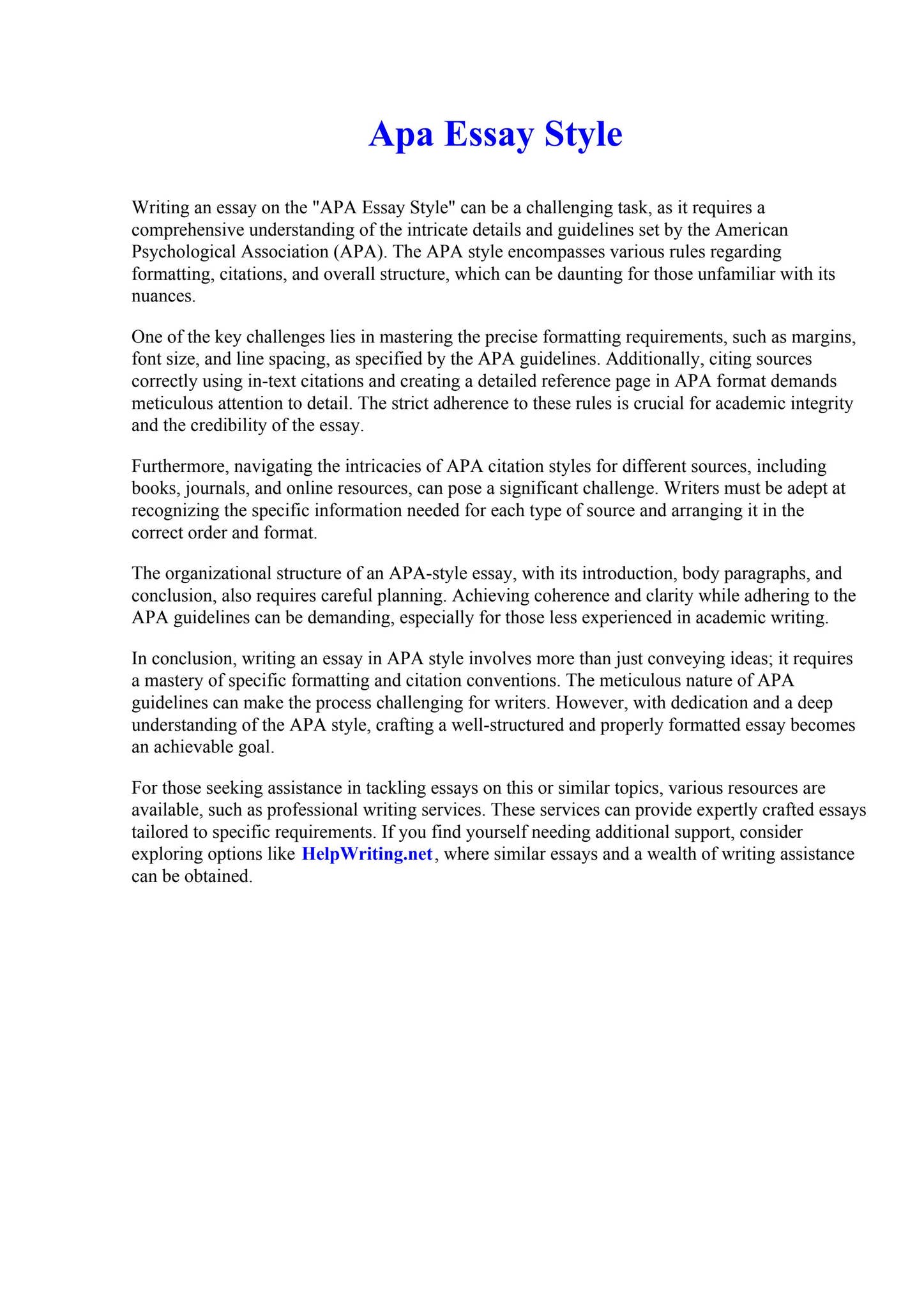 Apa Essay Style by Leadership Essay Writing - Issuu