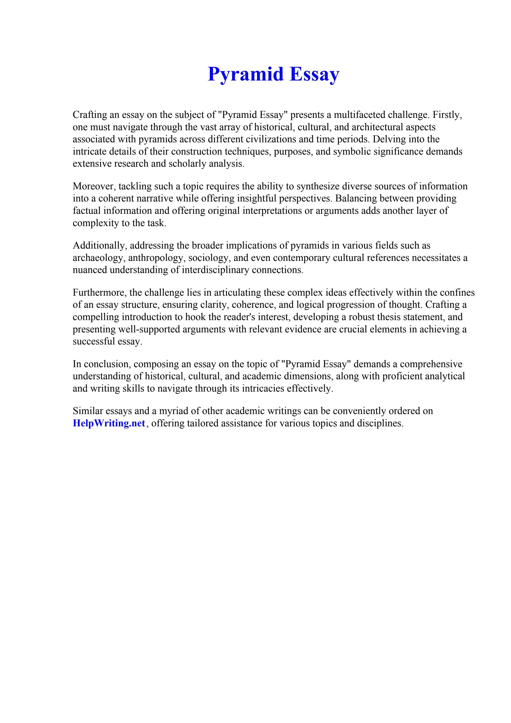 Pyramid Essay by How To Write A College Term Paper - Issuu