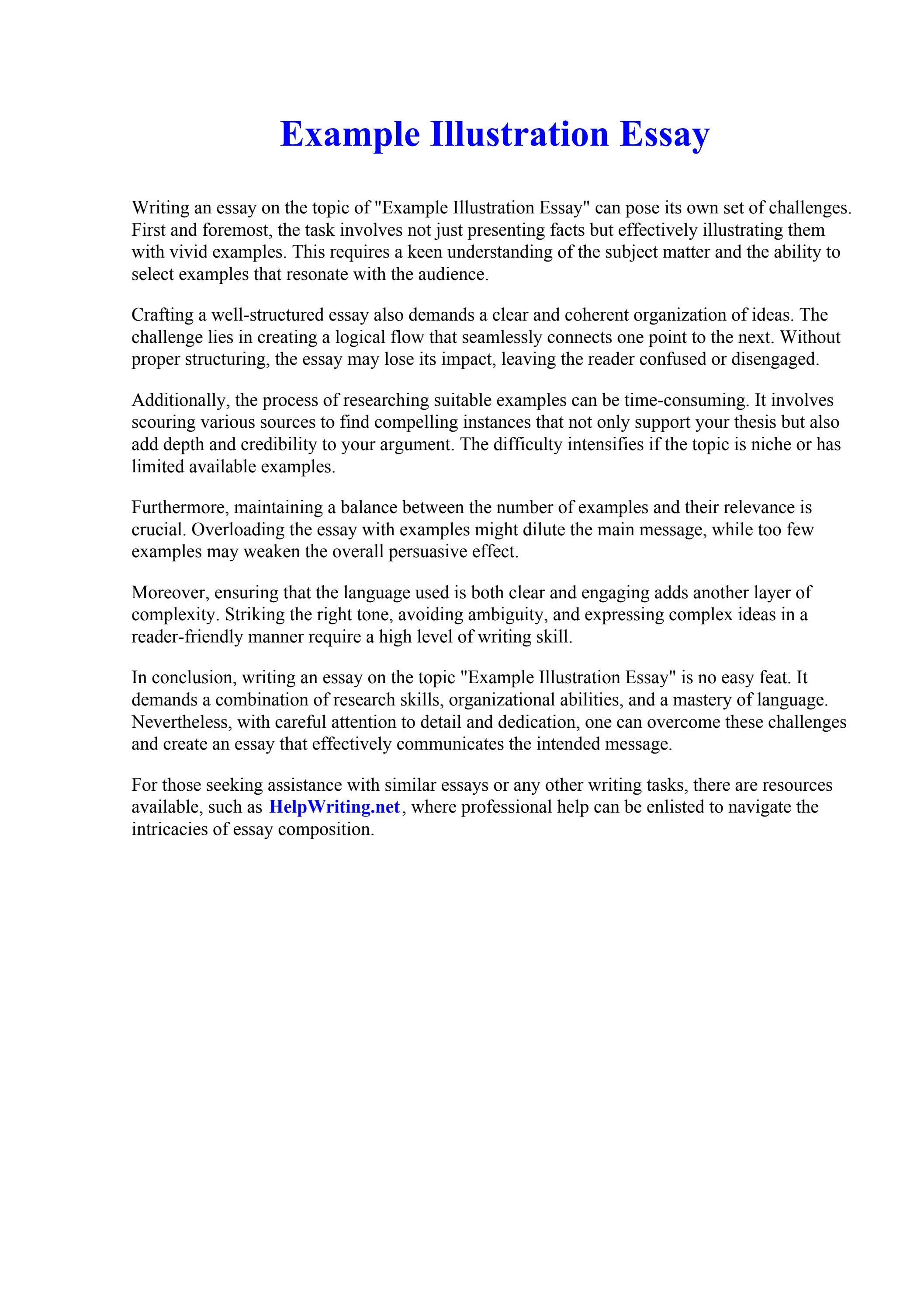 Example Illustration Essay by Writing An Essay Steps - Issuu