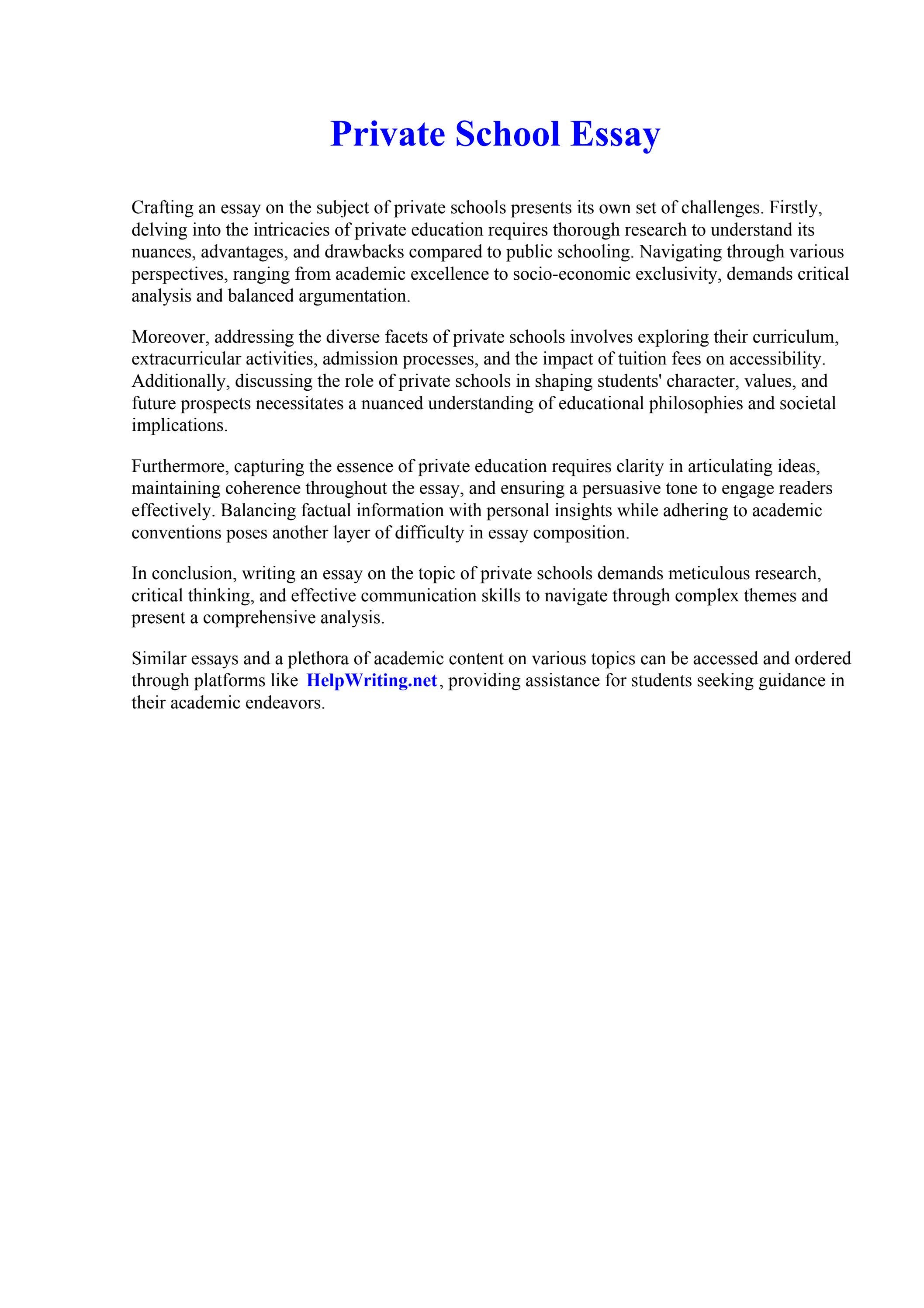 Private School Essay by Write Essay Online - Issuu