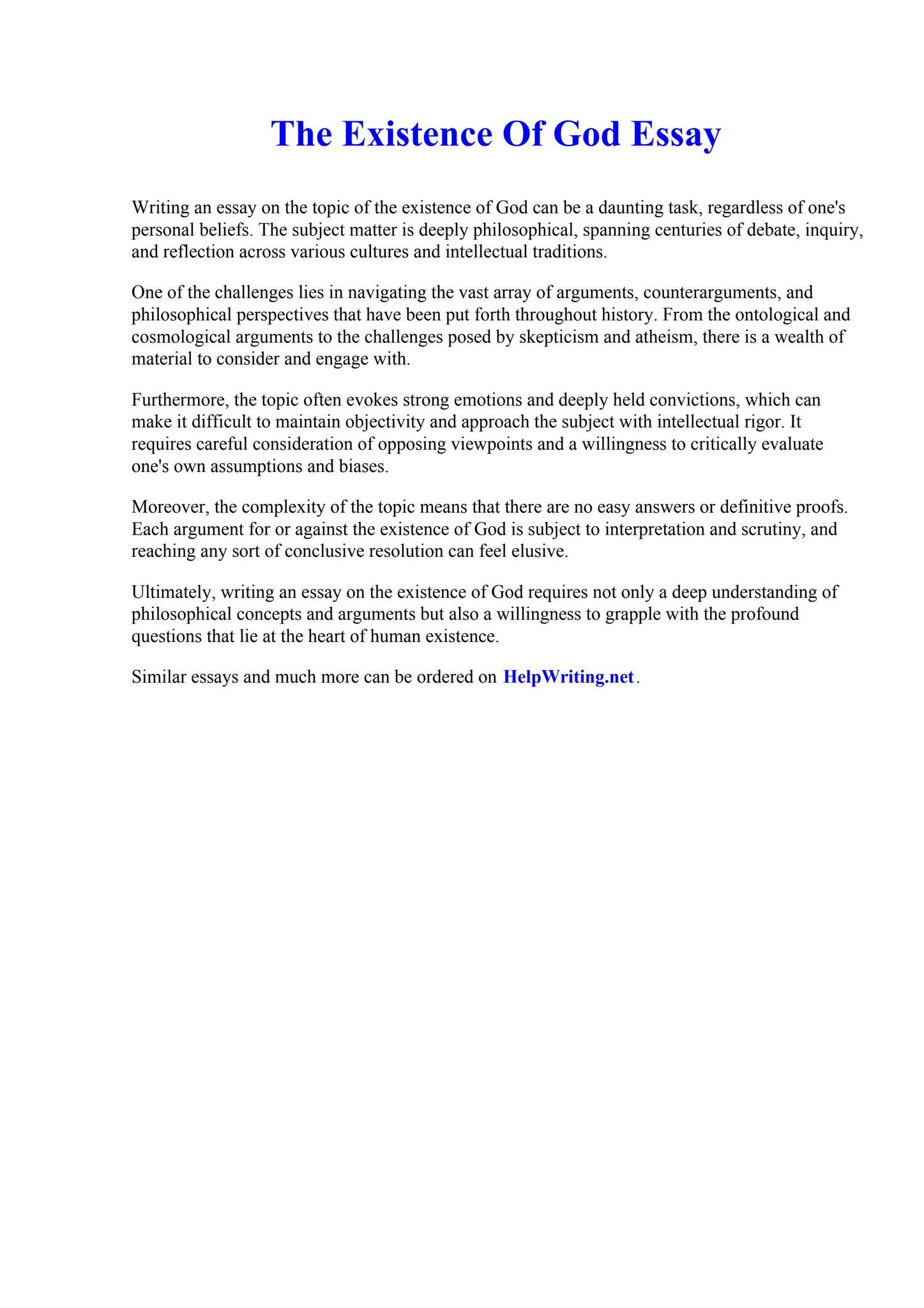 The Existence Of God Essay by Writing A Survey Paper - Issuu