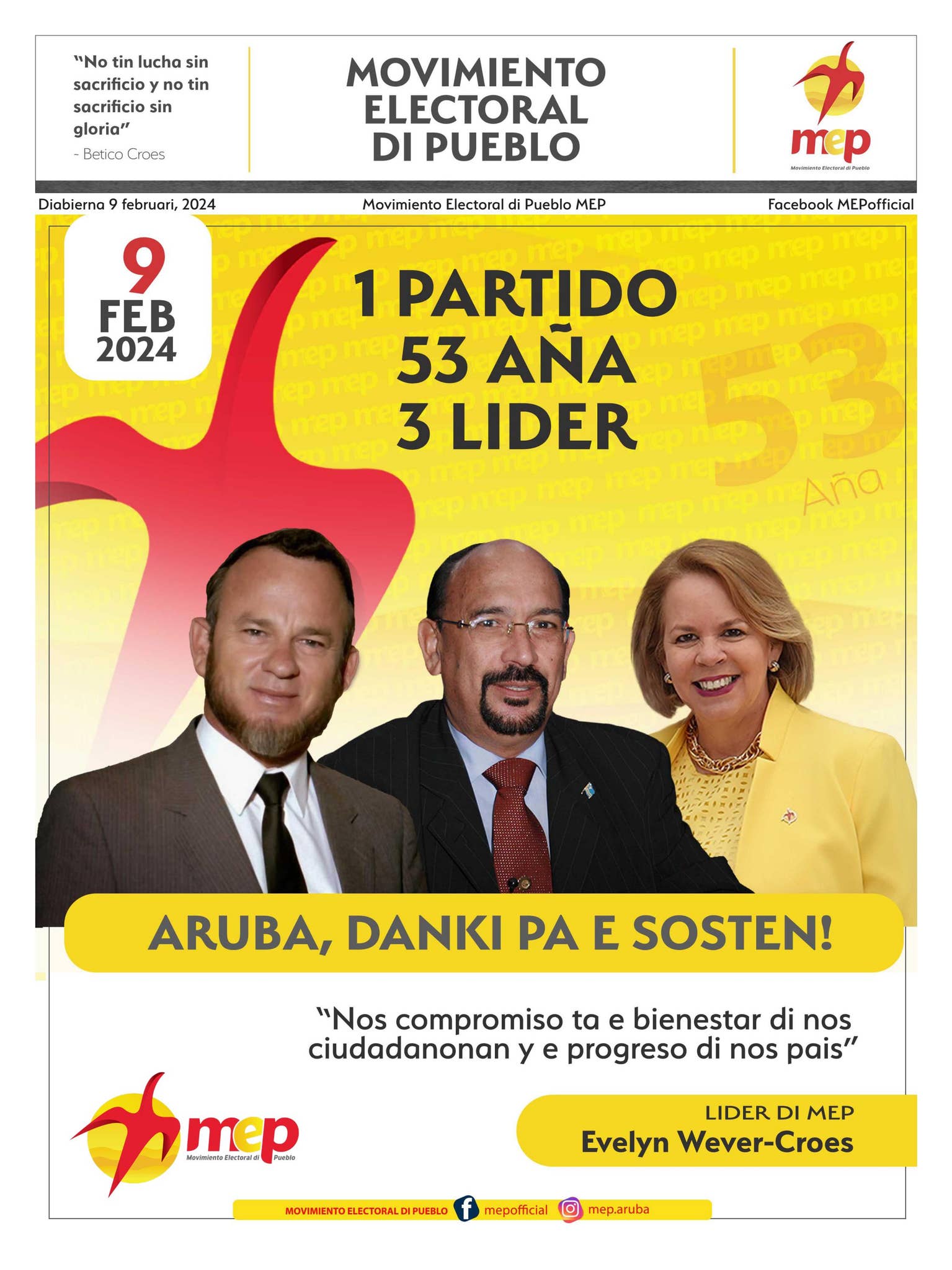 53 Aniversario MEP by Partido MEP Aruba - Issuu