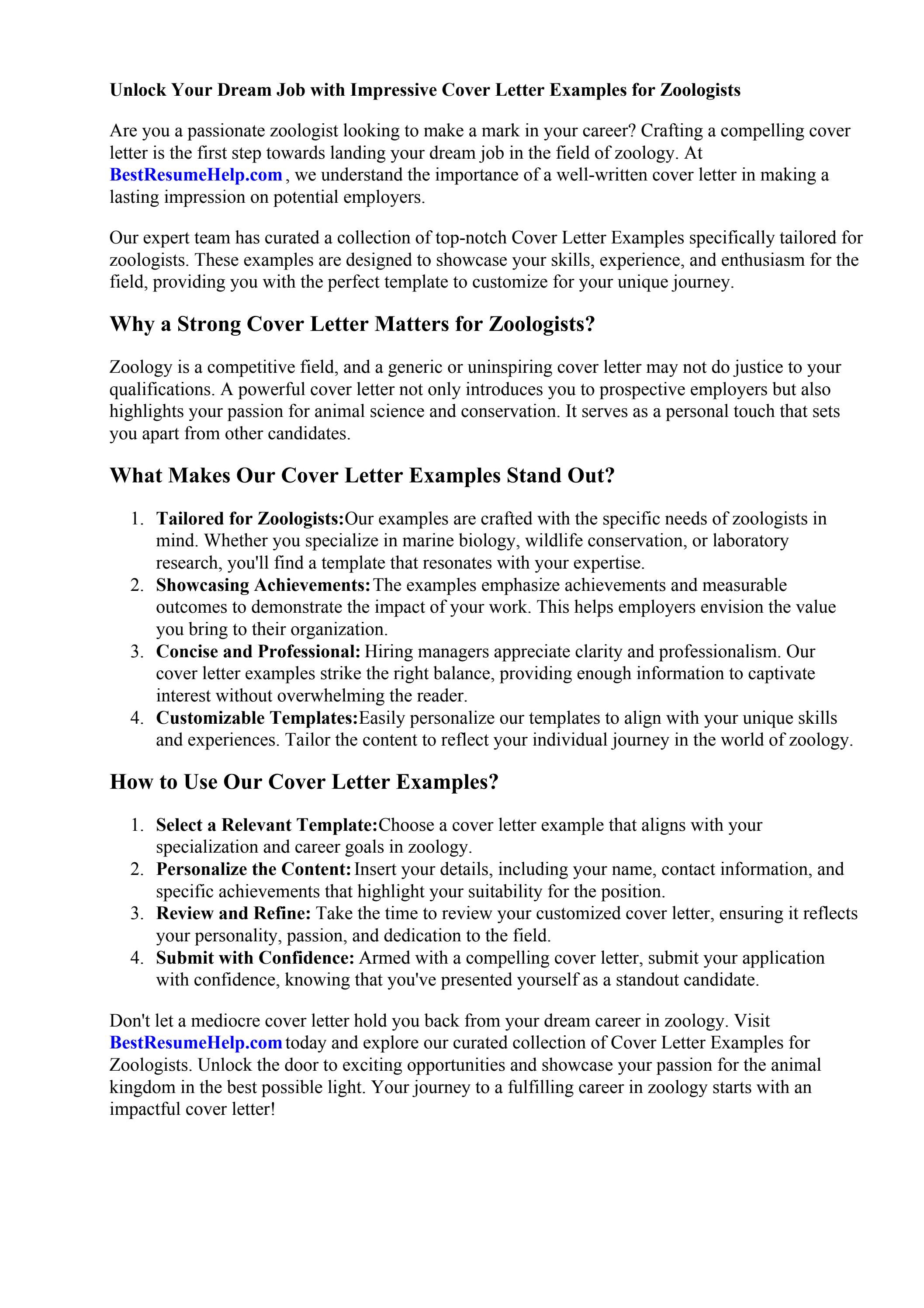 Cover Letter Examples Zoologist by How To Write A 500 Word Essay About ...