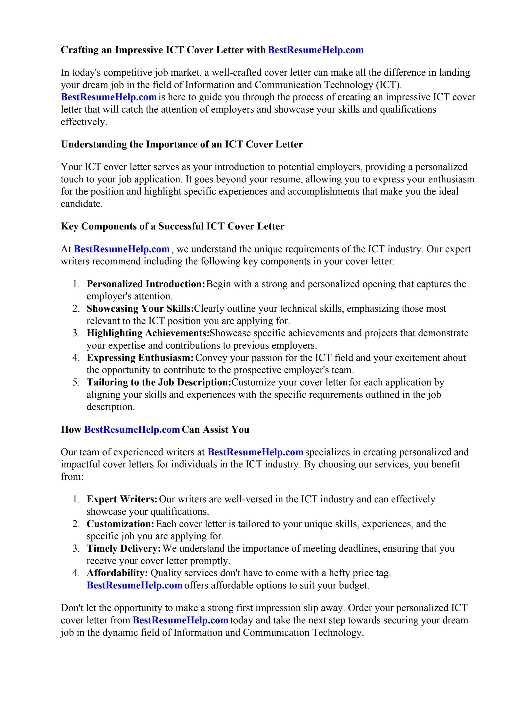 Ict Cover Letter by Hand Writing On Paper - Issuu