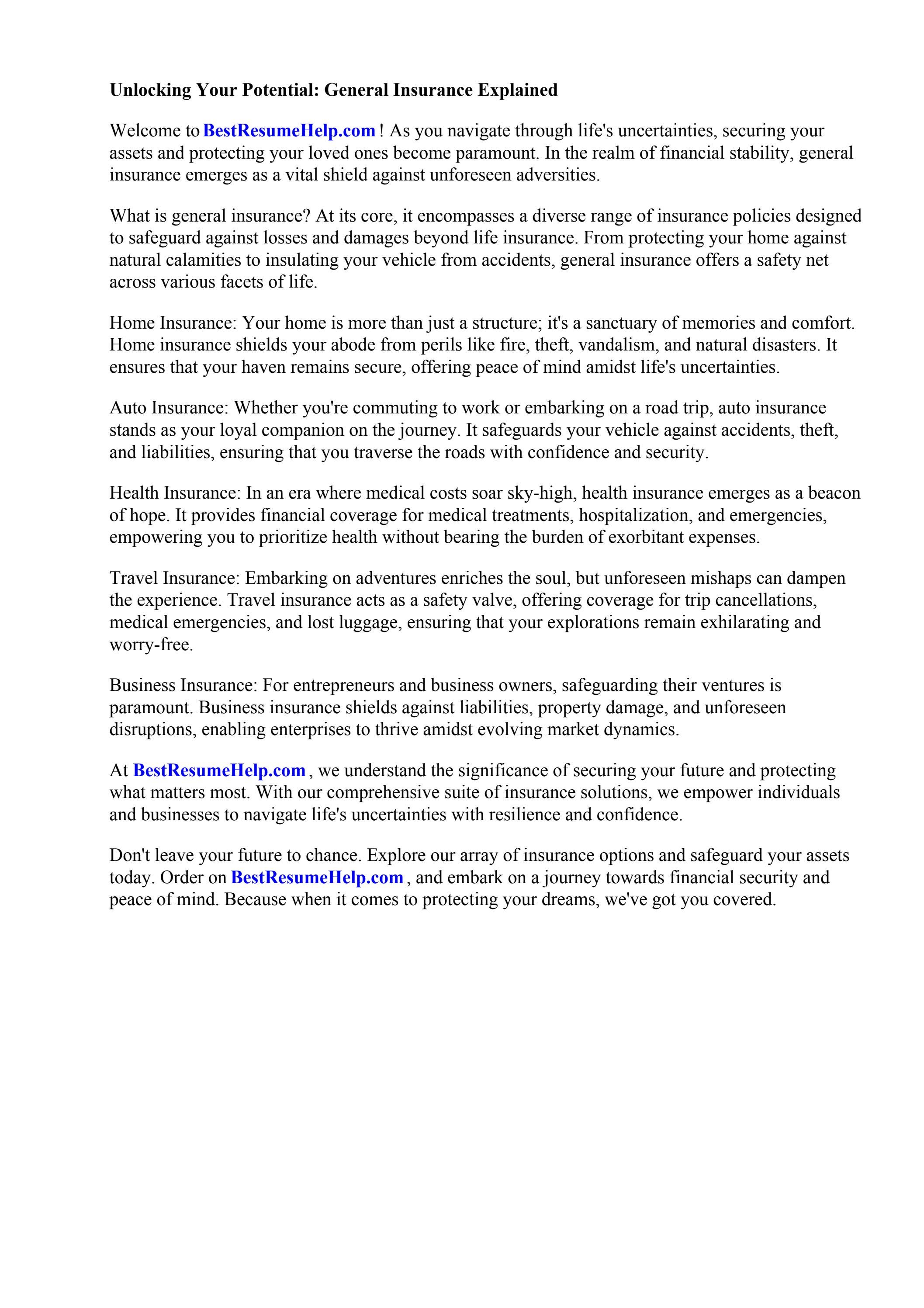 General Insurance Resume Sample by Writing Argumentative Essays - Issuu