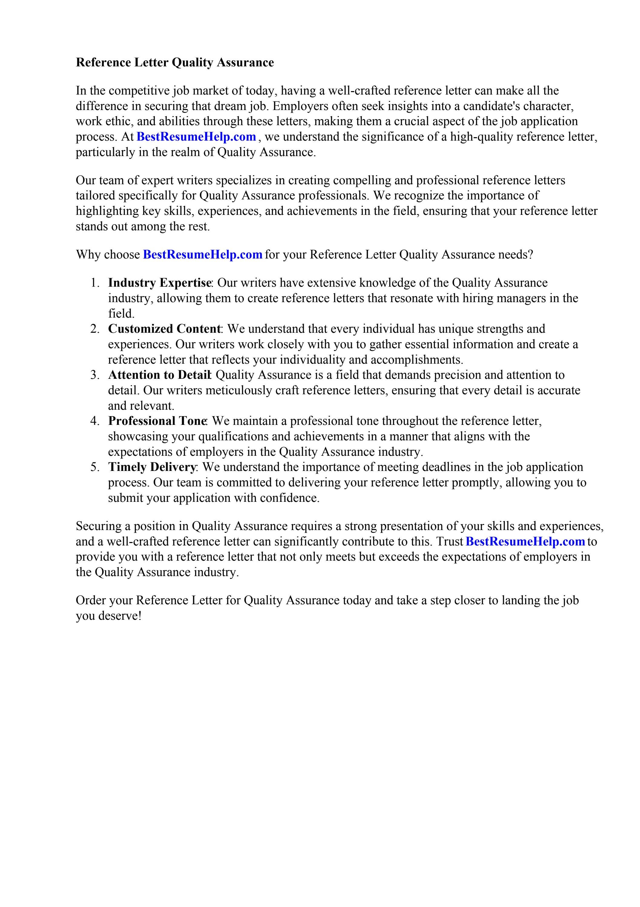 Reference Letter Quality Assurance by Essay Writing For University - Issuu