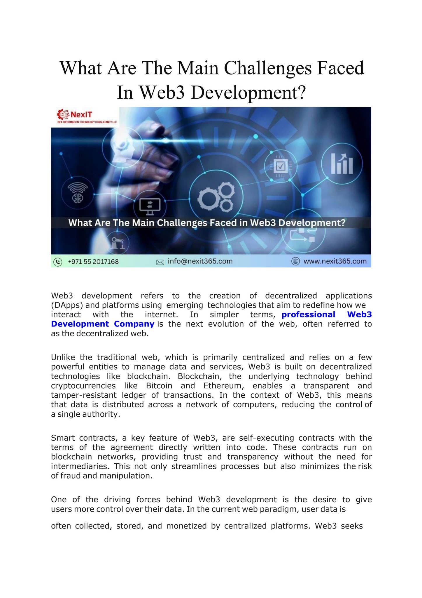 What Are The Main Challenges Faced In Web3 Development? by Nex ...