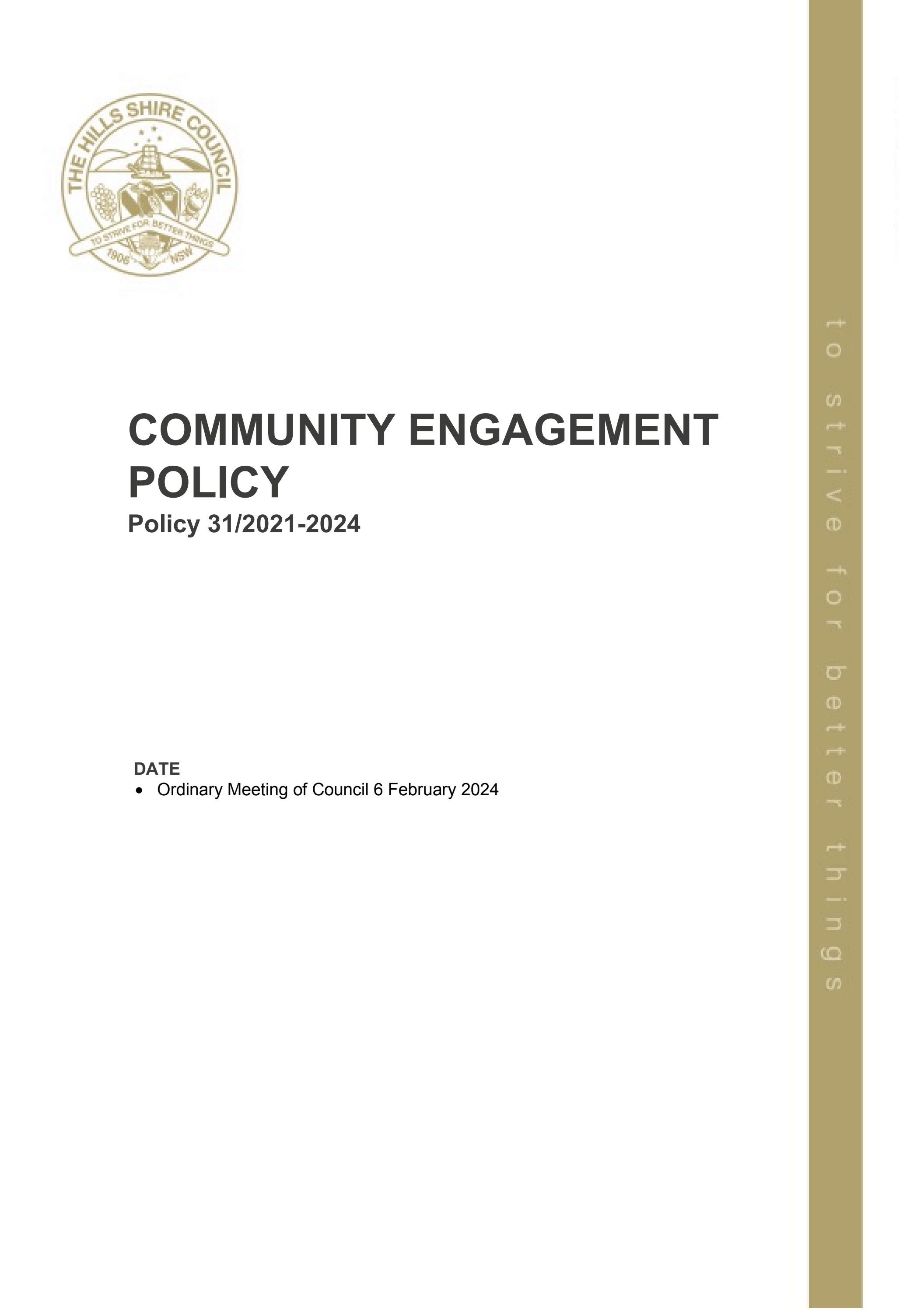 Community Engagement Policy by thehillsshirecouncil - Issuu