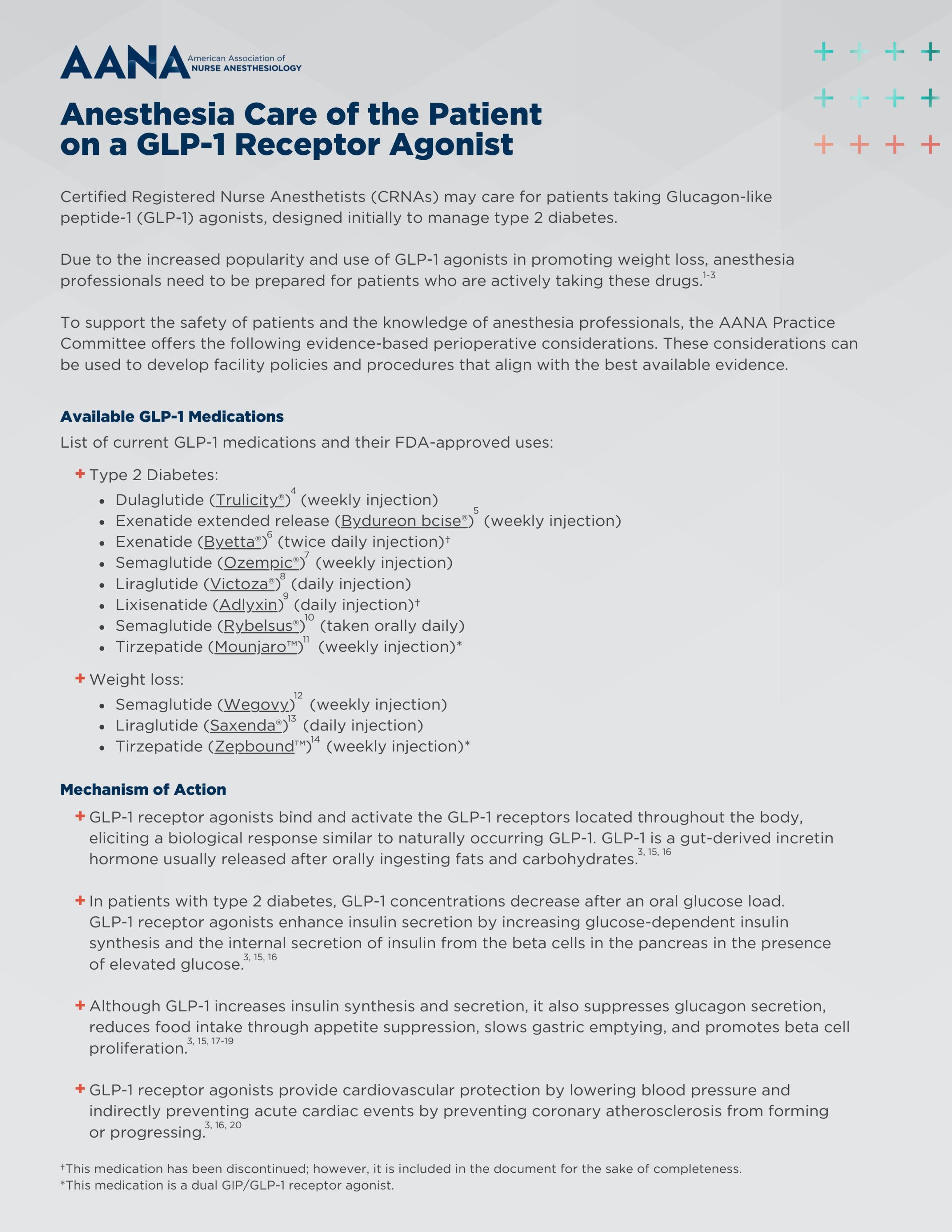 Anesthesia Care of the Patient on a GLP-1 Receptor Agonist by ...