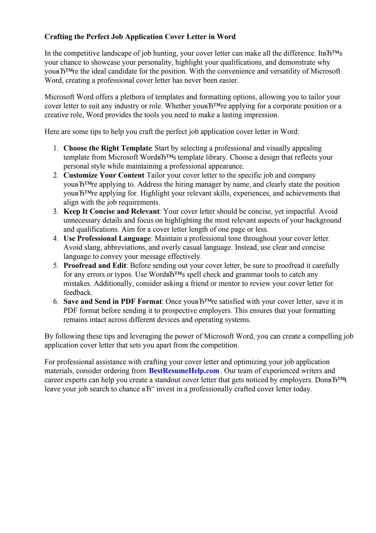 Job Application Cover Letter In Word by Kimberly Monroe - Issuu