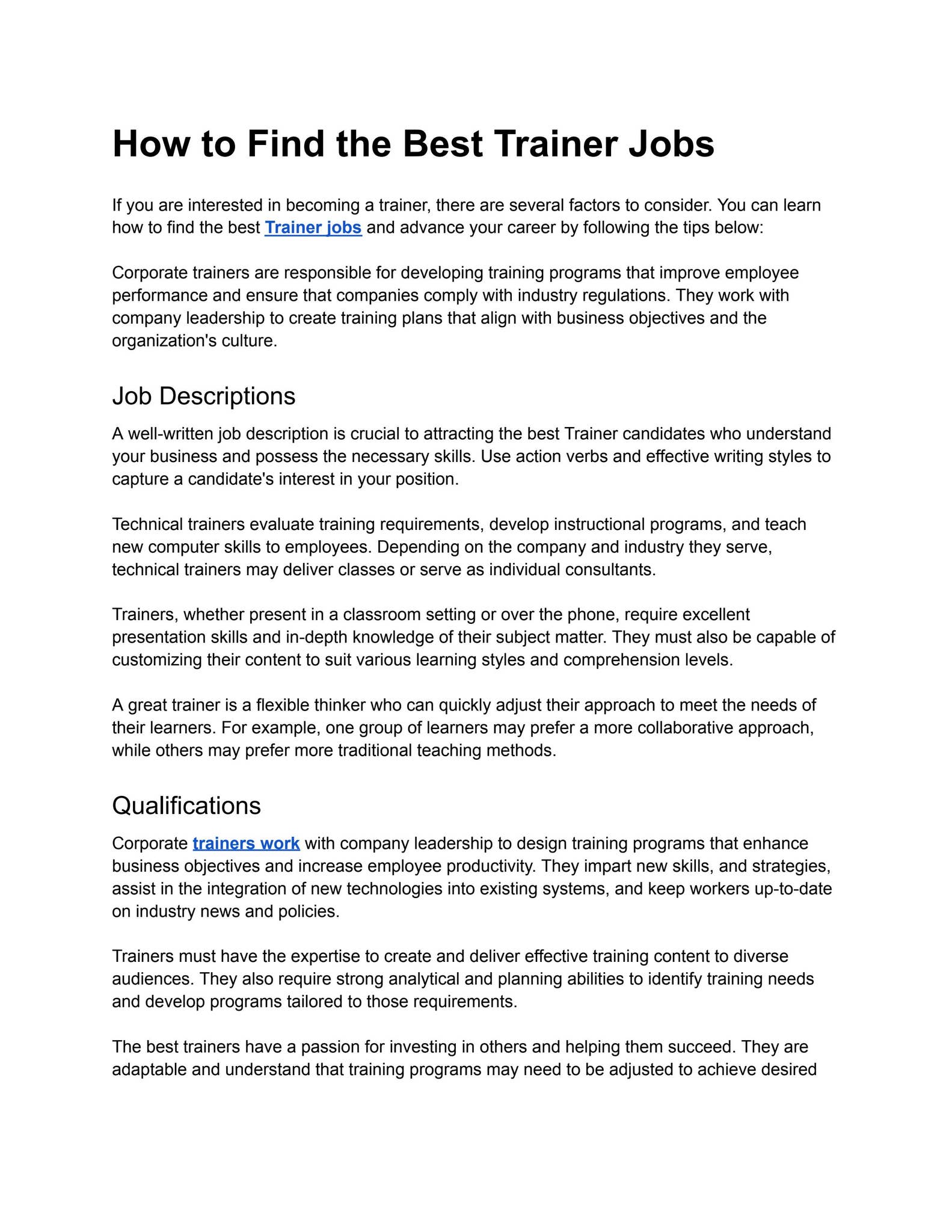 How to Find the Best Trainer Jobs by Bolt Jobs - Issuu