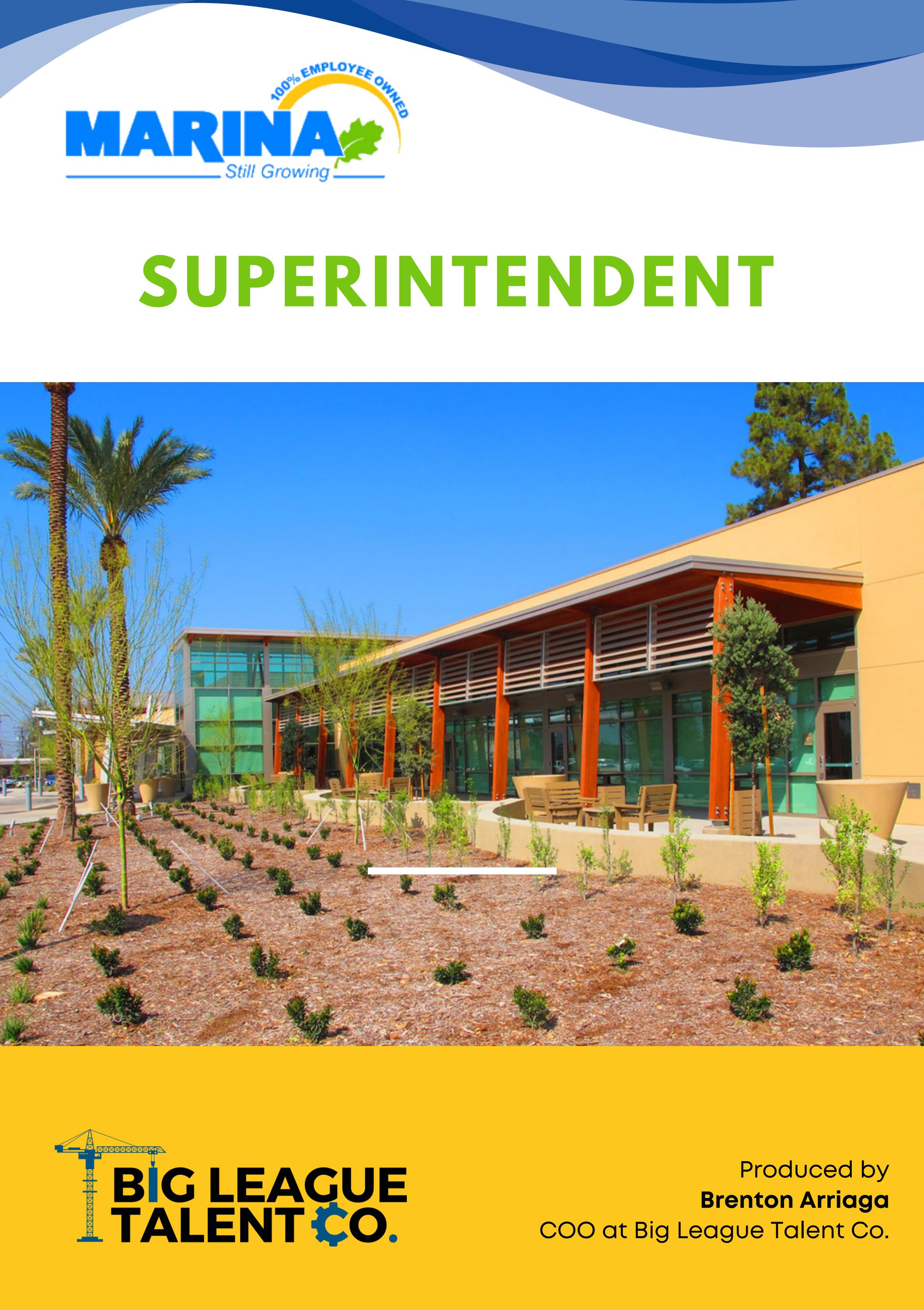 Superintendent Opportunity at Marina Landscape Inc by Big League Talent ...