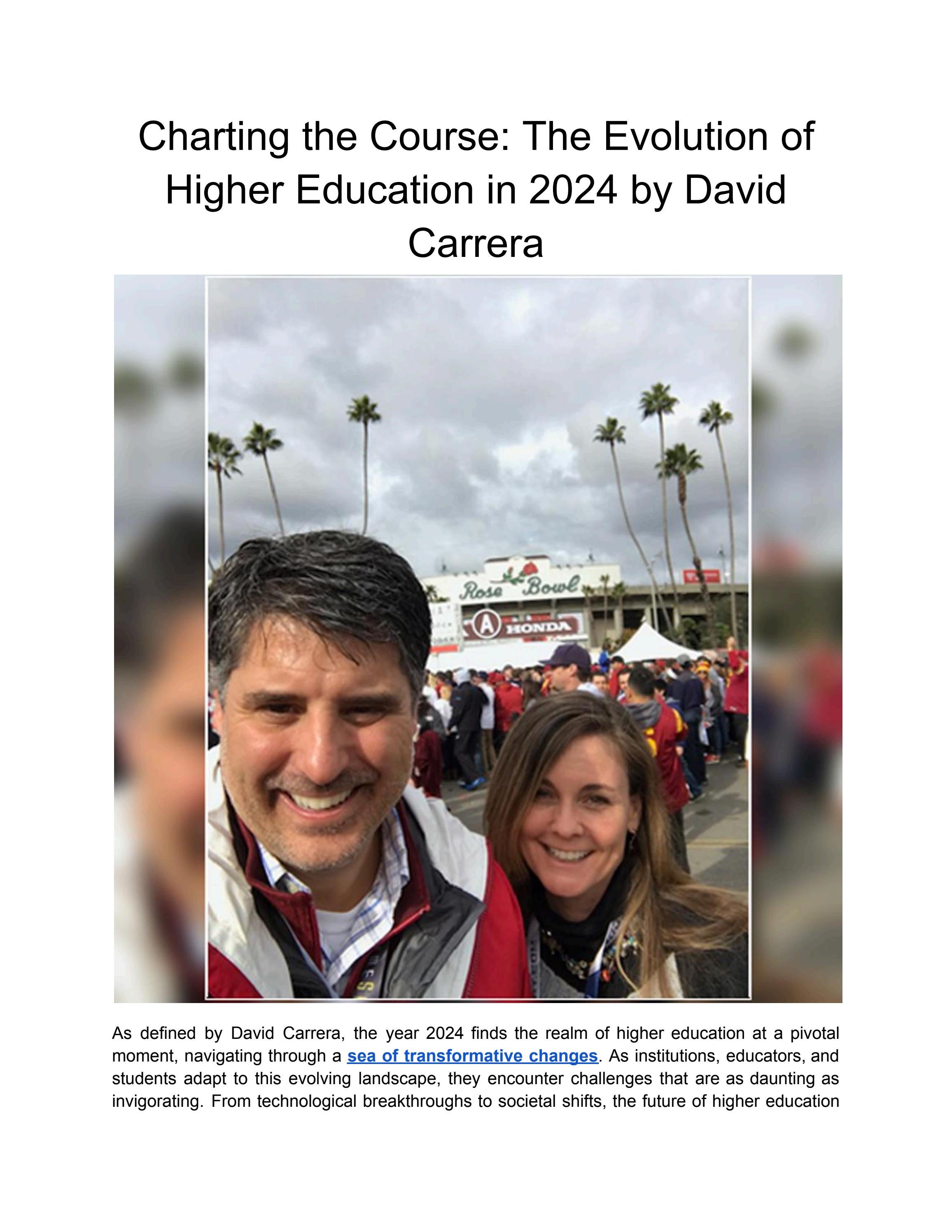 Charting the Course: The Evolution of Higher Education in 2024 by David ...