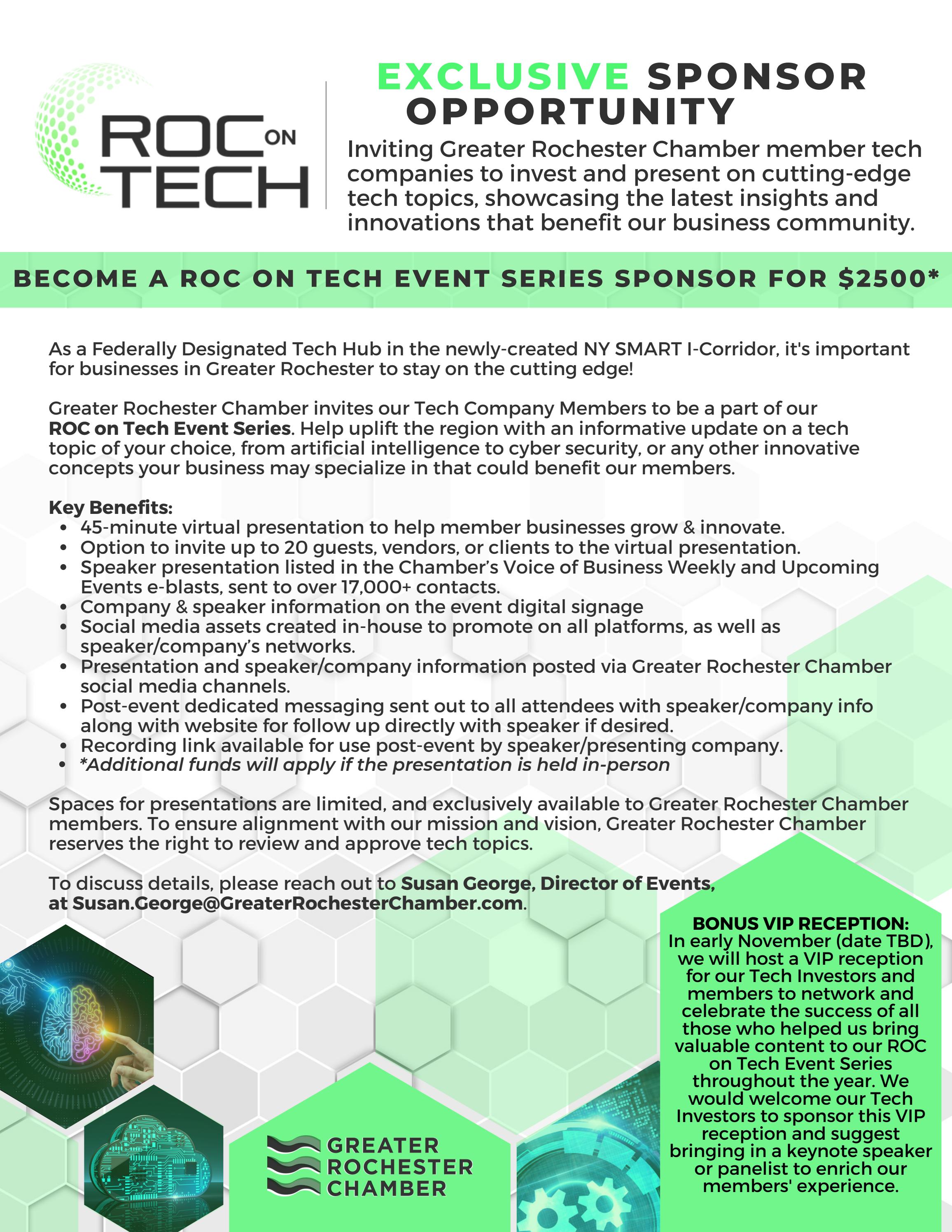 ROC on Tech Event Series Sponsorship Opportunity by Greater Rochester ...