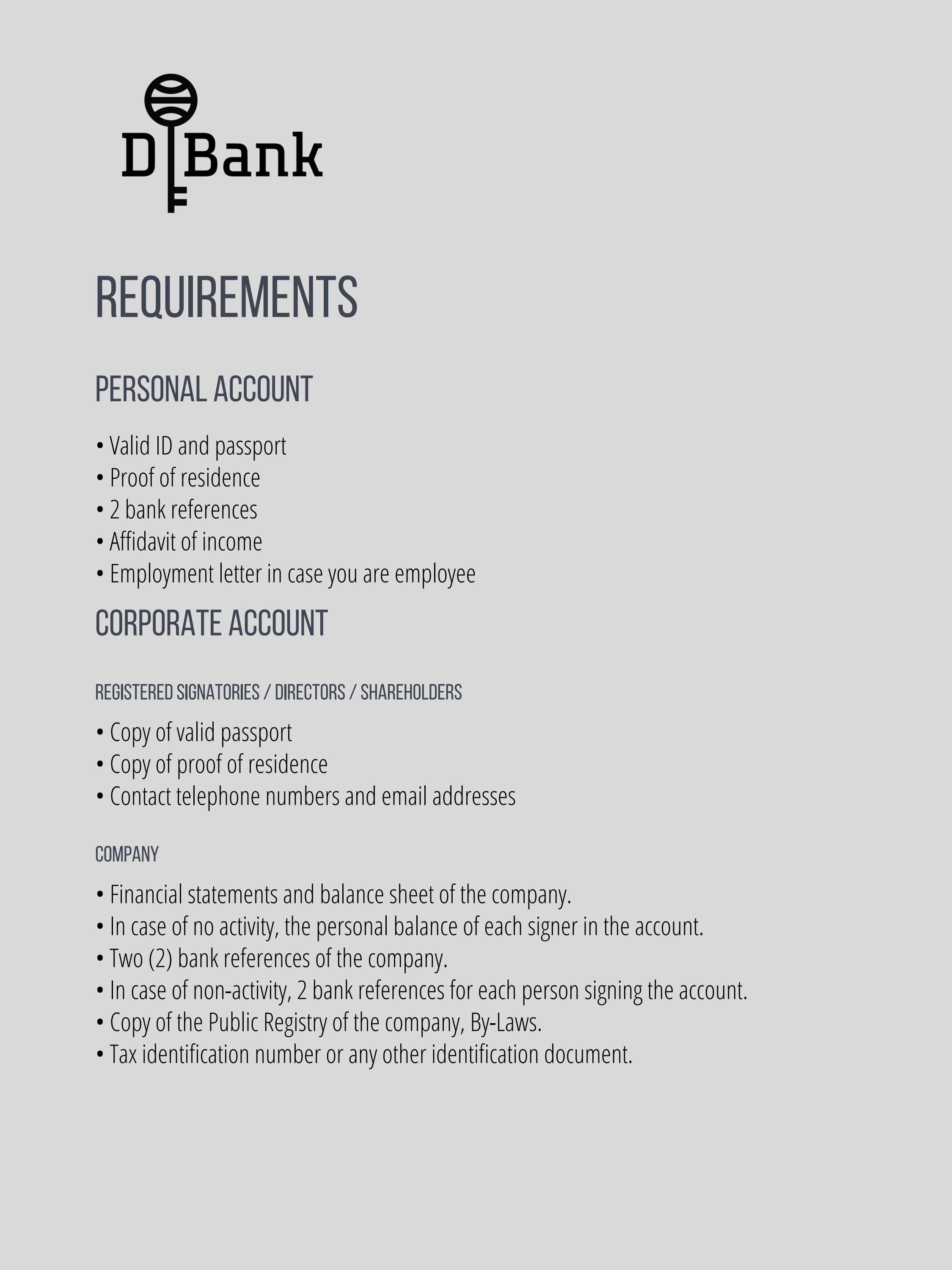 Opening Account Requirements by dbank - Issuu