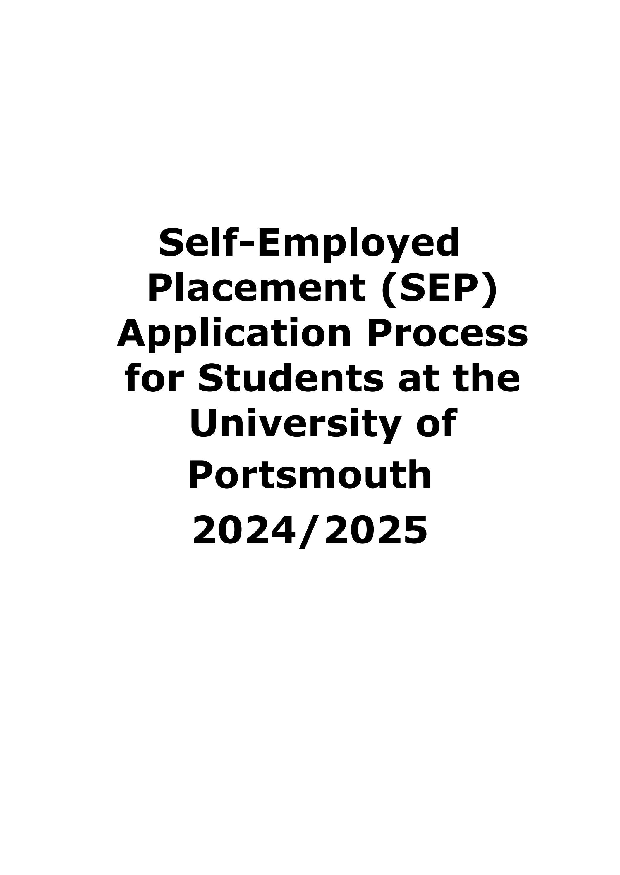 SEP Student Application Pack 2024/2025 by uopcareers - Issuu