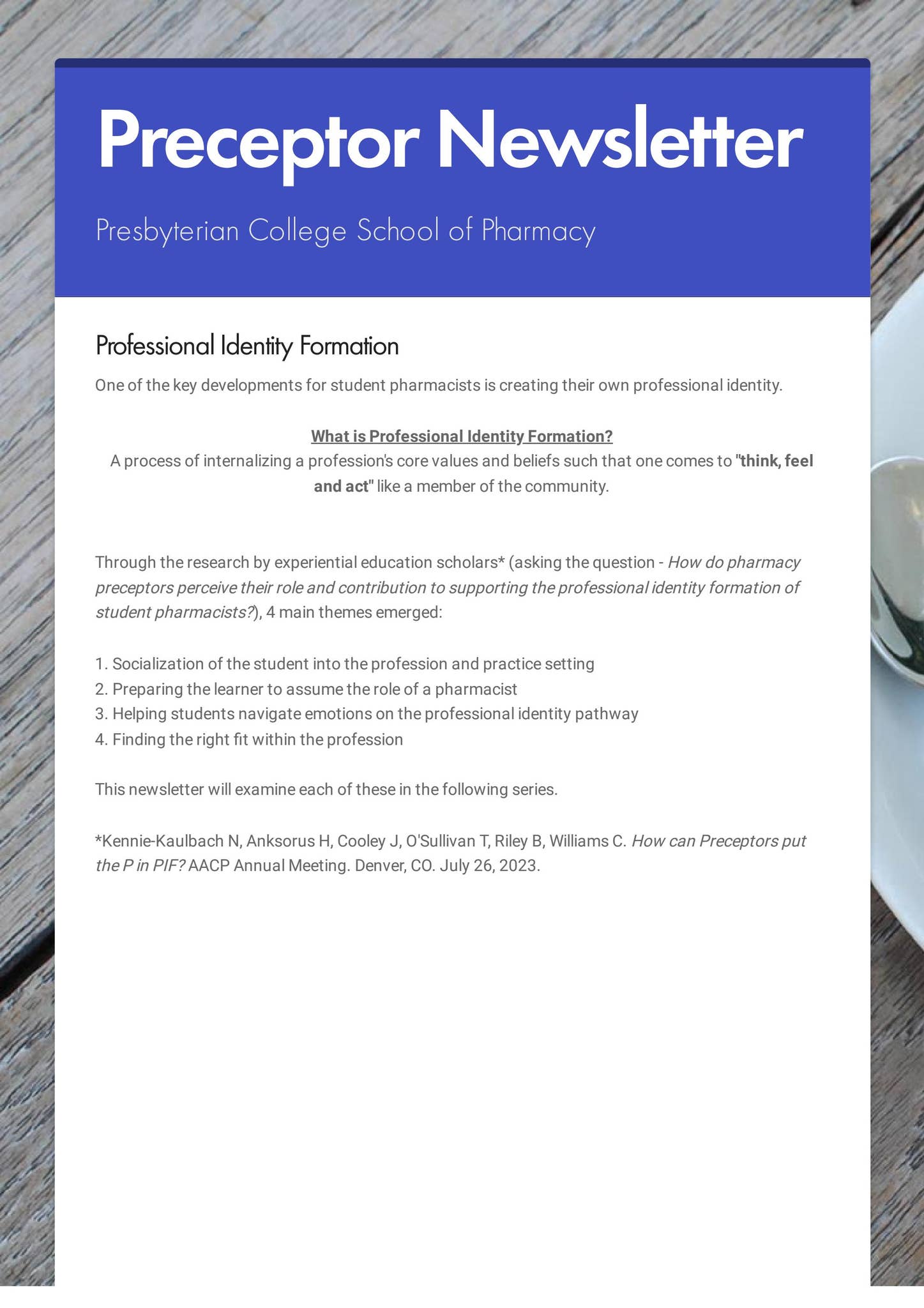 Preceptor Newsletter - 10.27.2023 by Presbyterian College - Issuu