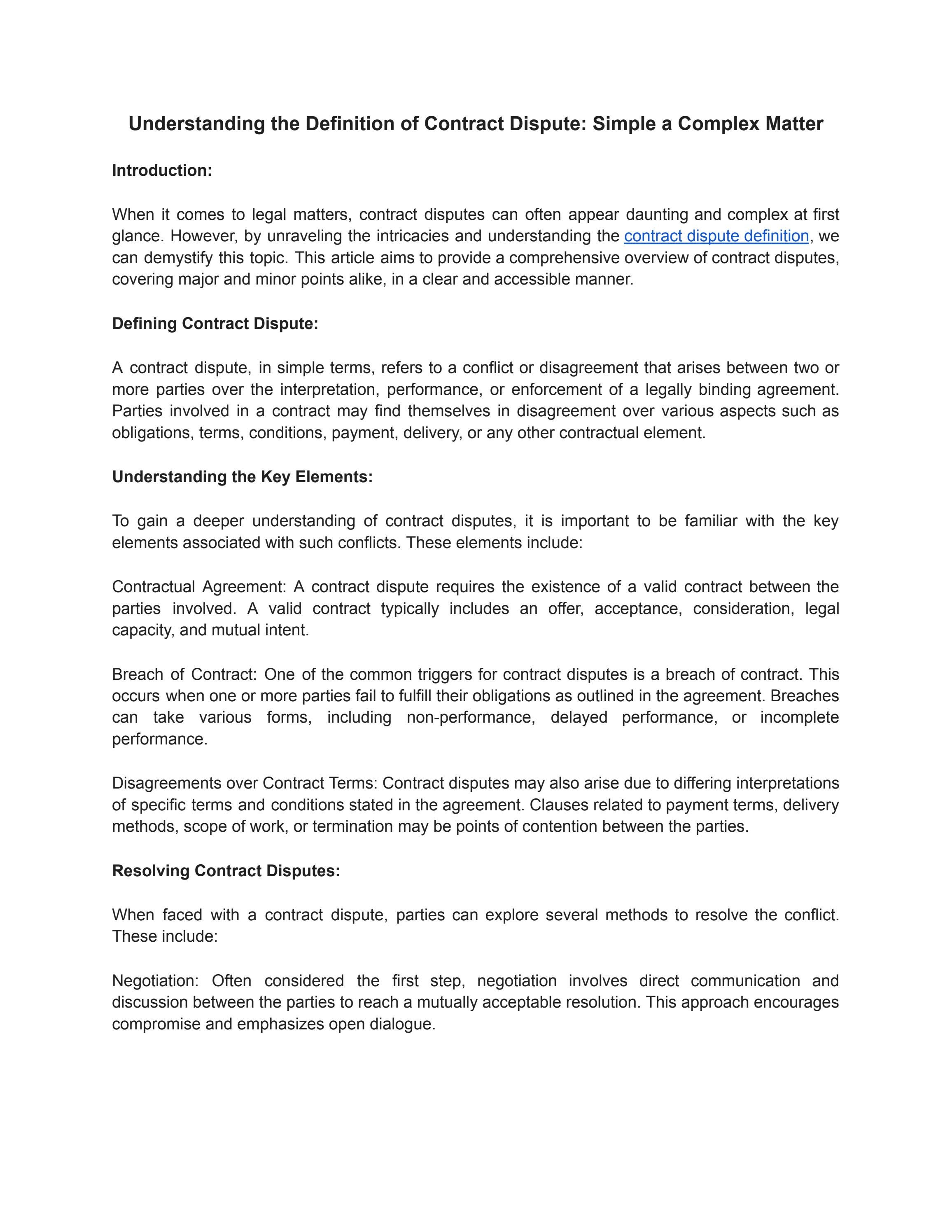 contract dispute definition by Yard Rick - Issuu