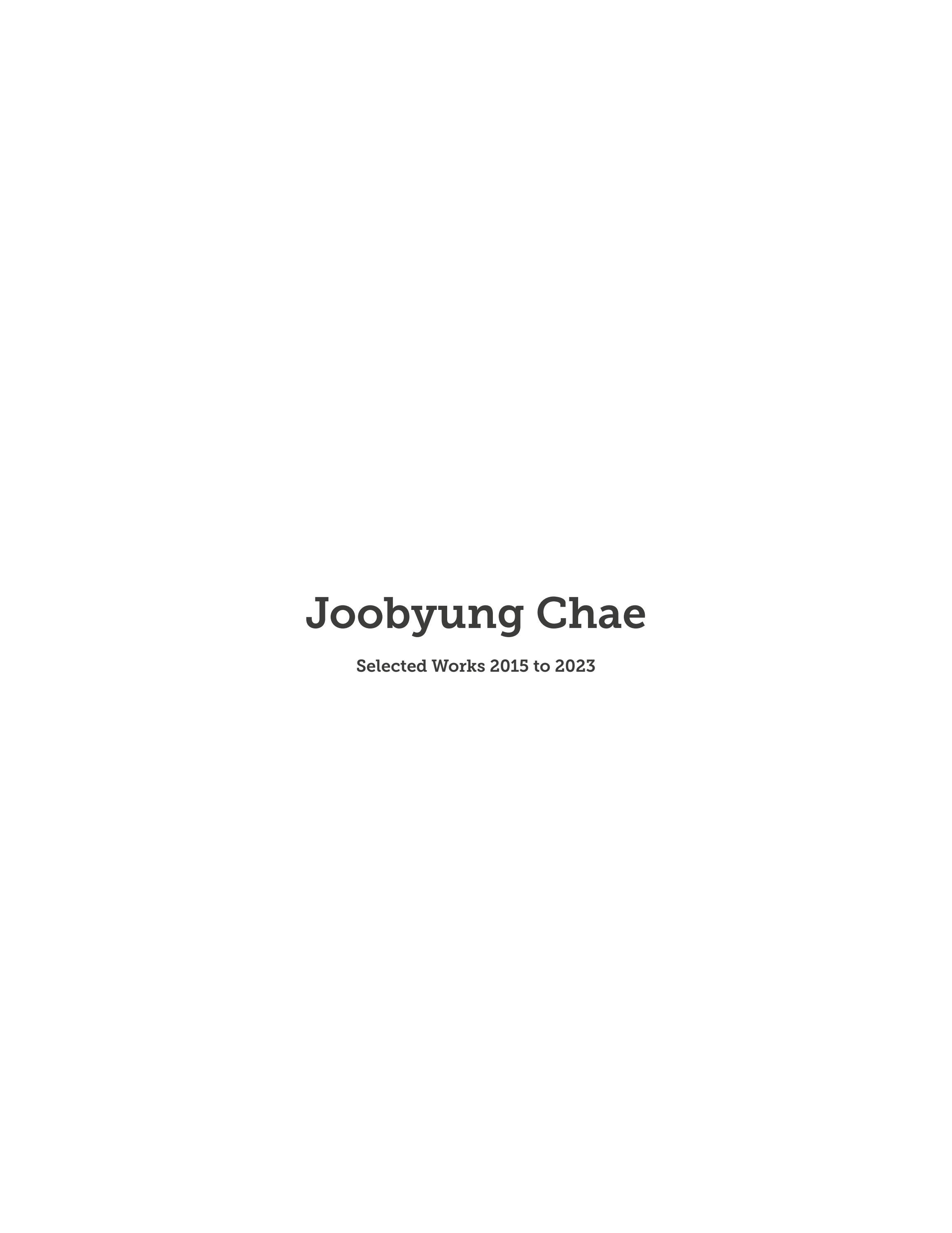 Joobyung Chae | Architecture Portfolio by Joobyung Chae - Issuu