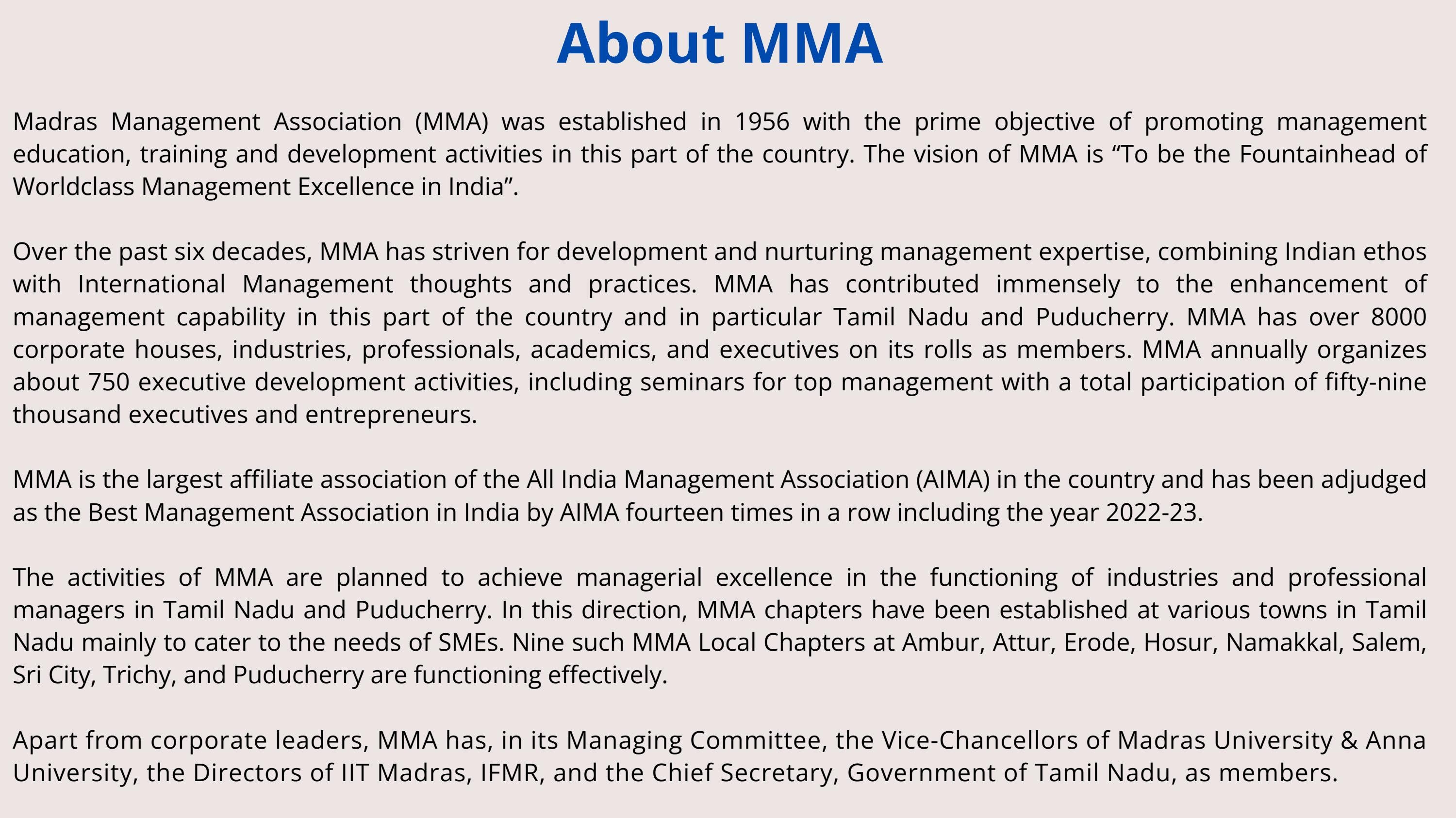 About MMA by Madras Management Association - Issuu
