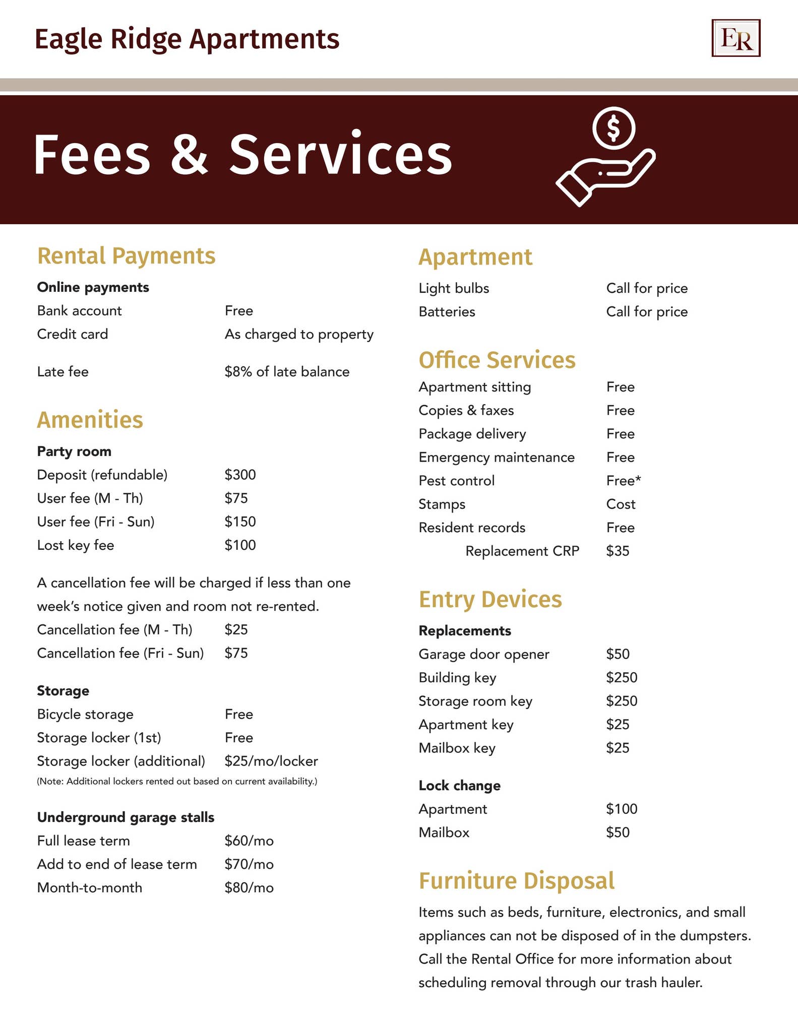 Eagle Ridge Fees & Services by Eagle Ridge Apartments - Issuu